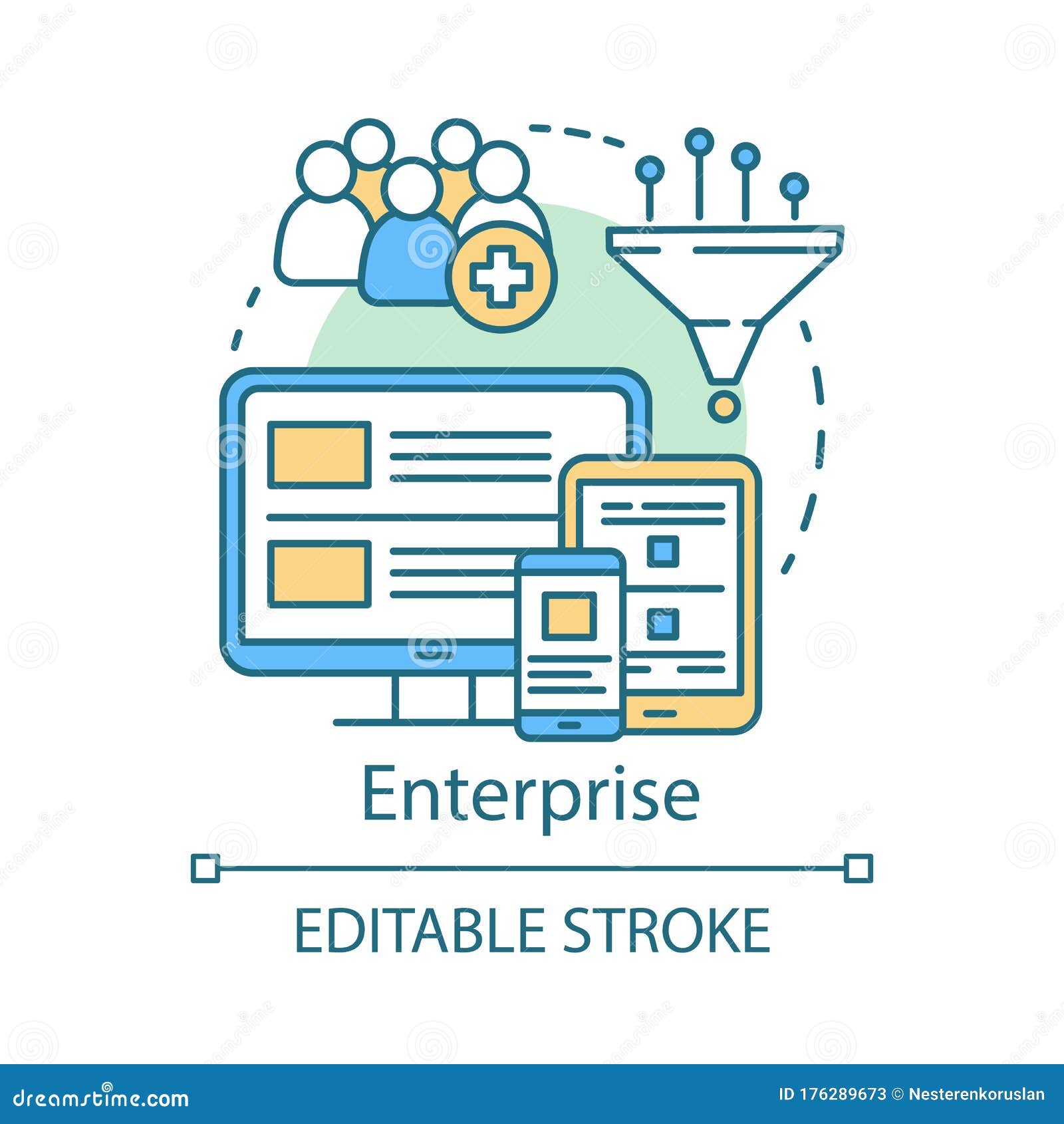 Enterprise concept icon stock vector. Illustration of graphic - 176289673
