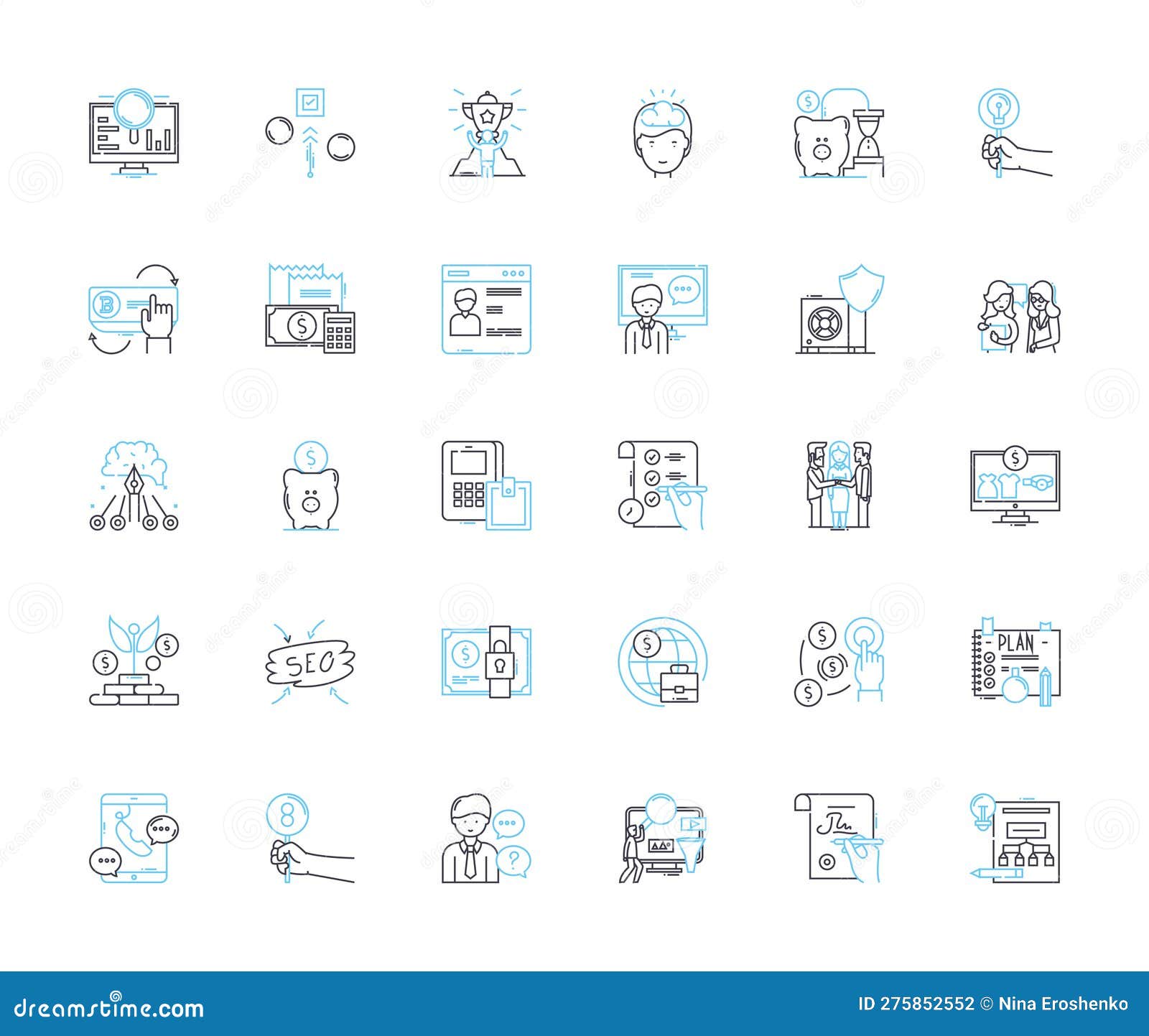 Enterprise Economy Linear Icons Set. Efficiency, Productivity ... Enterprise Economy Linear Icons Set. Efficiency, Productivity ...