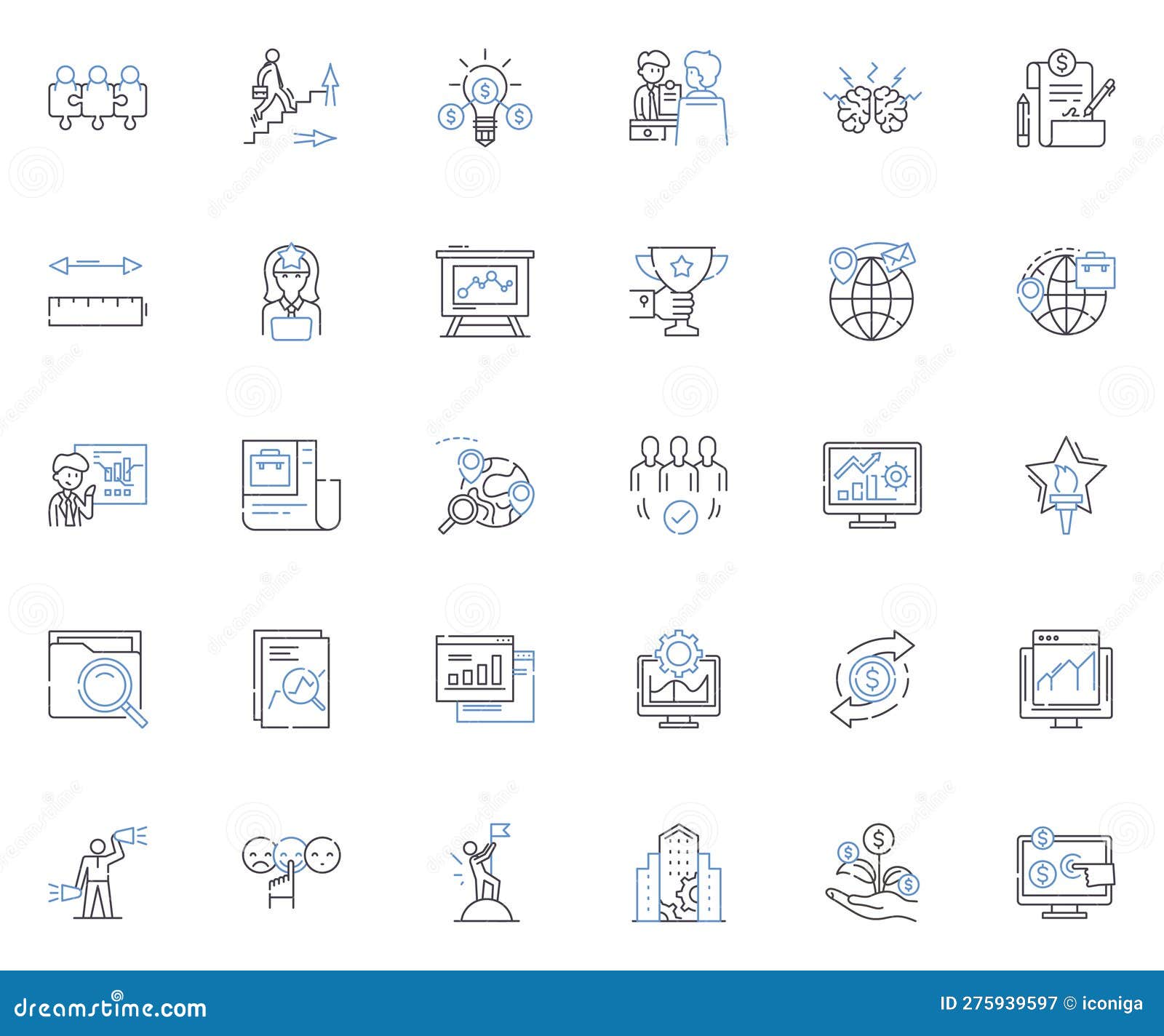 Enterprise Evolution Line Icons Collection. Growth, Adaptation ...