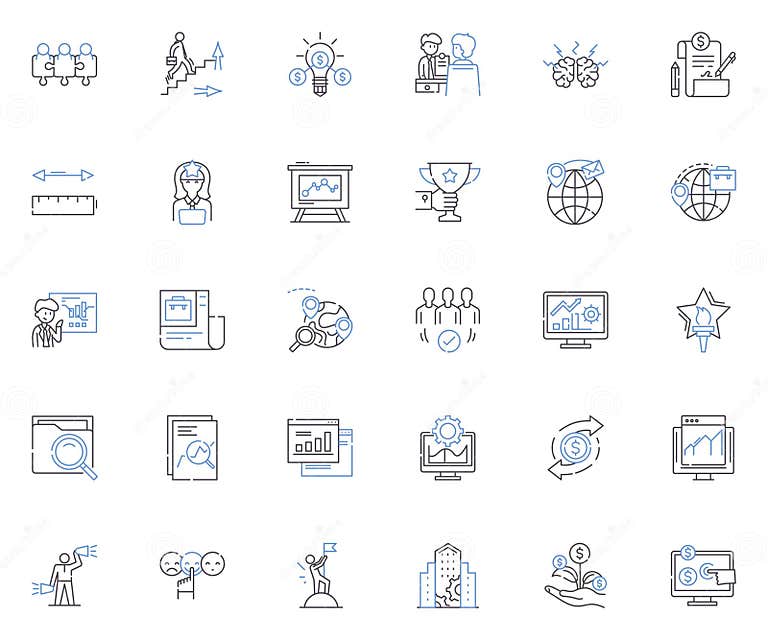Enterprise Evolution Line Icons Collection. Growth, Adaptation ...