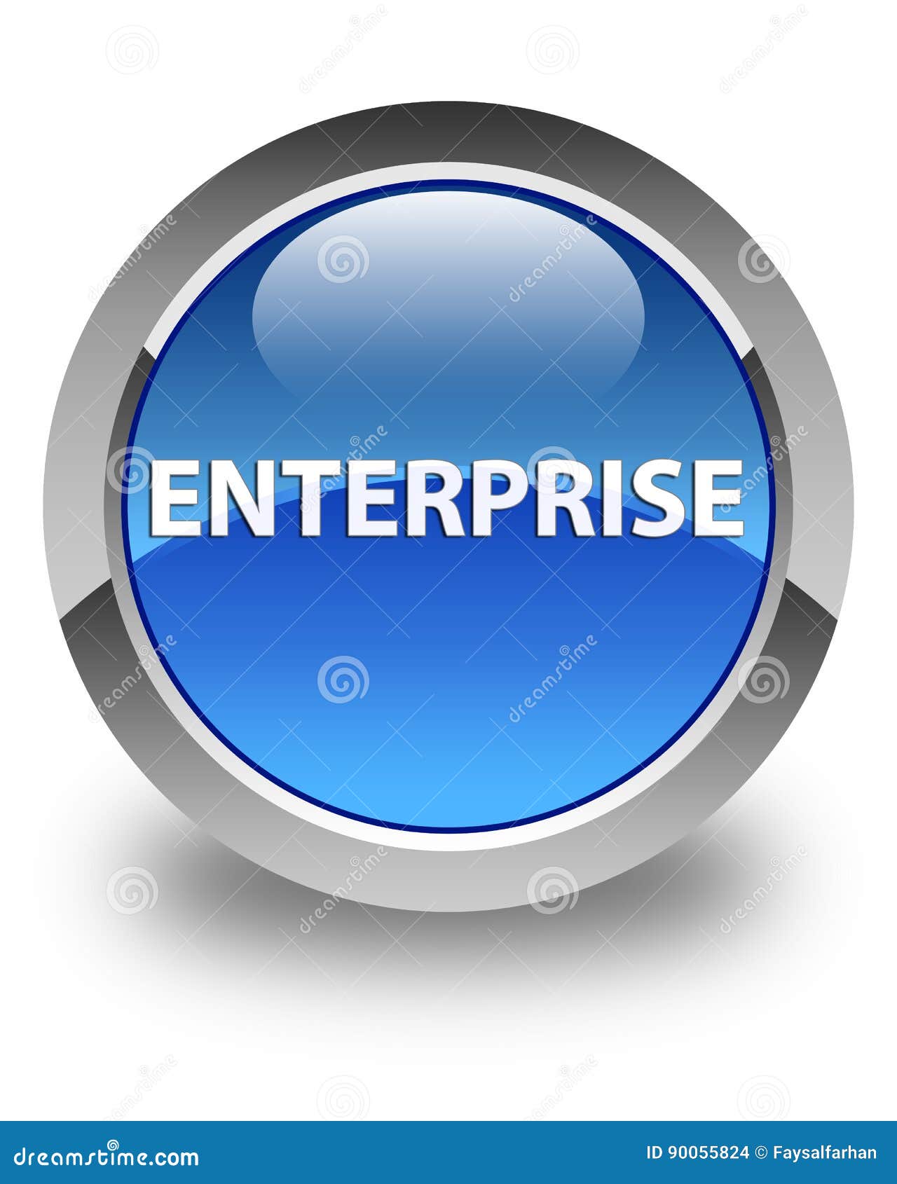 Enterprise Glossy Blue Round Button Stock Illustration - Illustration ...