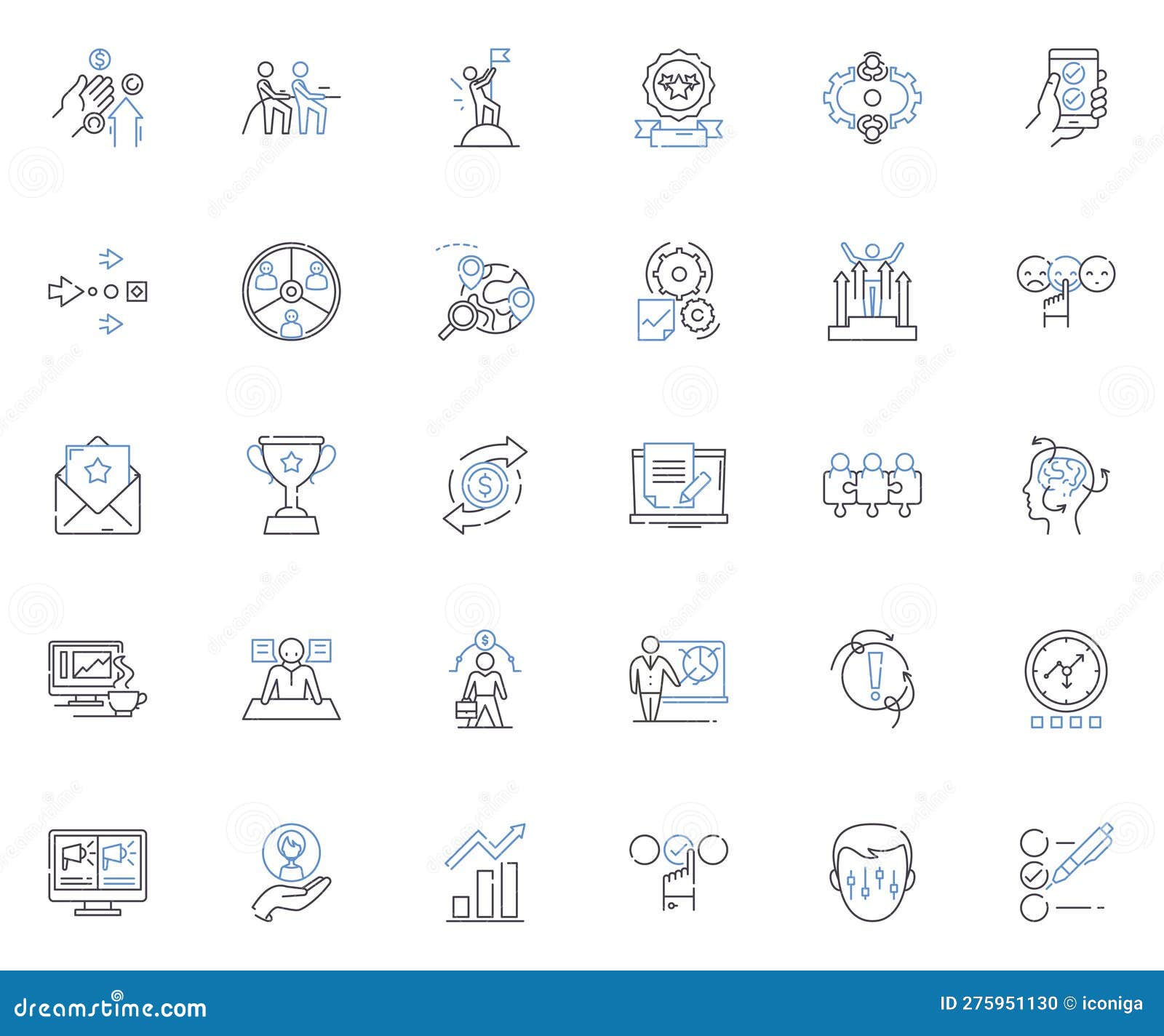 Enterprise Progression Line Icons Collection. Transformation, Growth ...