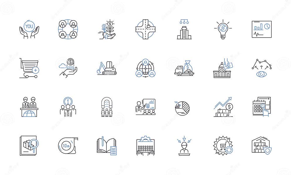 Enterprise Protocols Line Icons Collection. Security, Integration ...