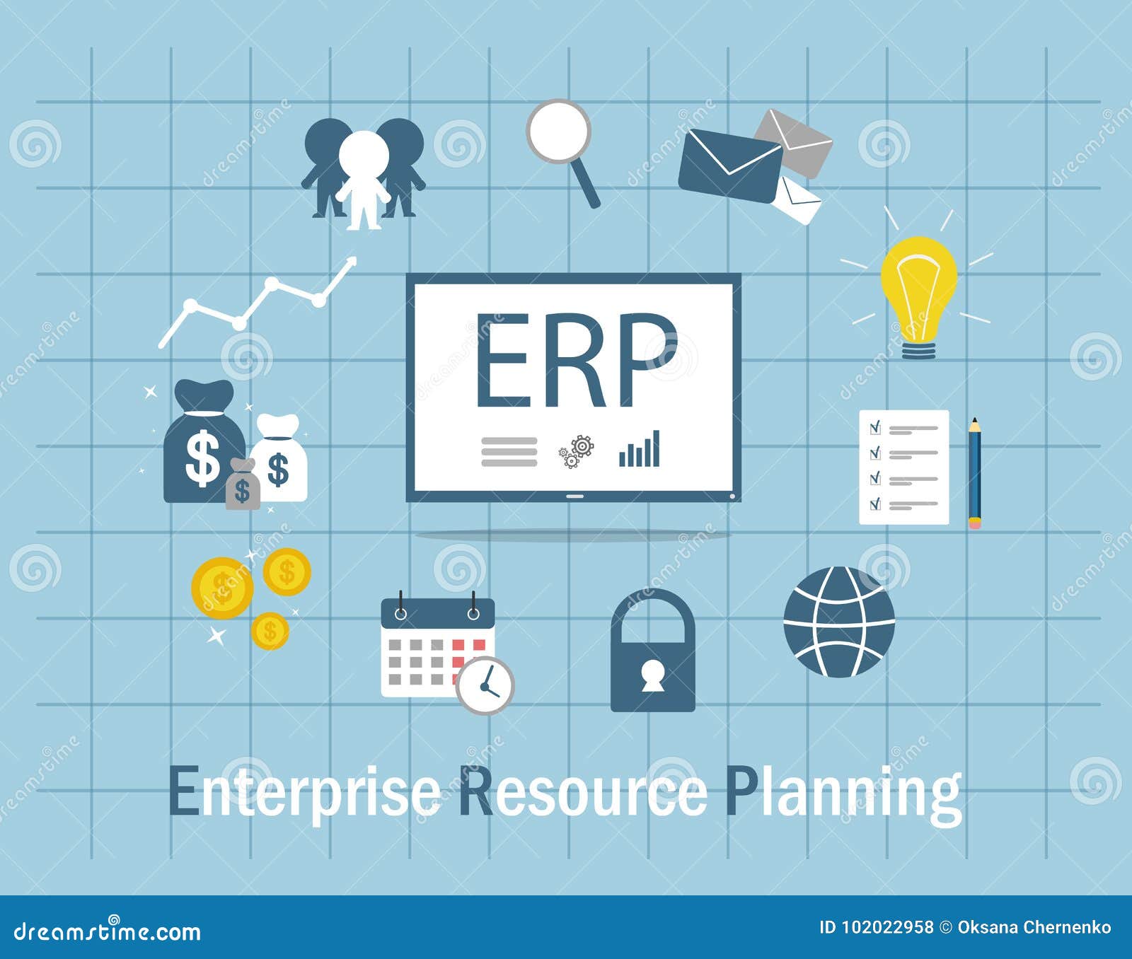 Enterprise Resource Planning Stock Vector - Illustration of inventory ...