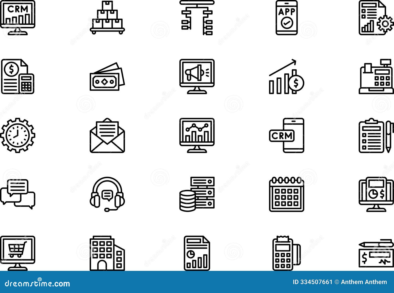 Enterprise Resource Planning Erp Icons Collection is a Vector ...
