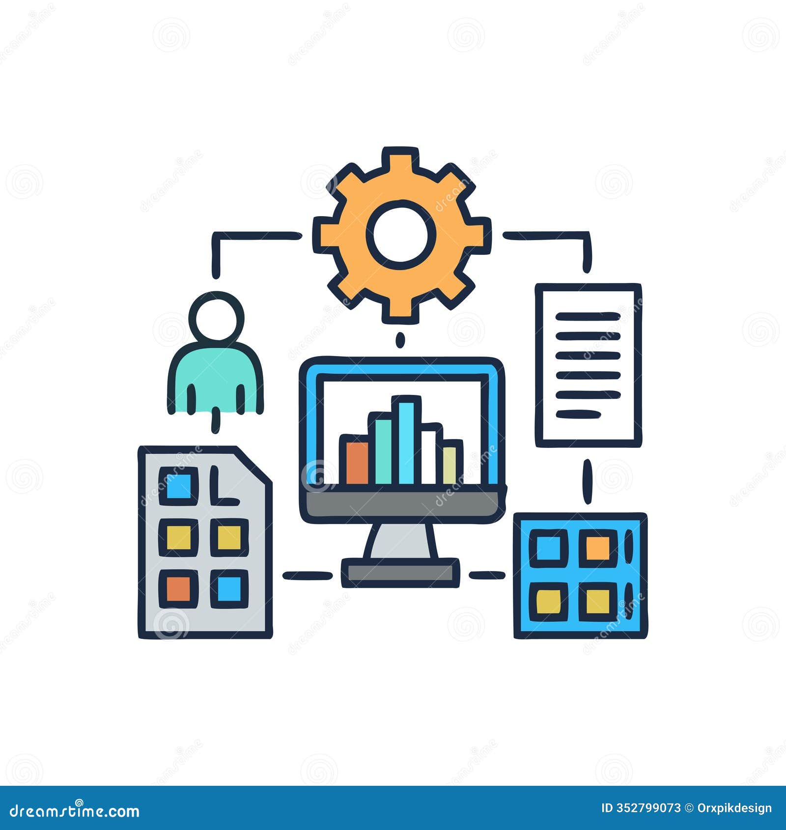 Enterprise Resource Planning Icon for Business Stock Vector ...
