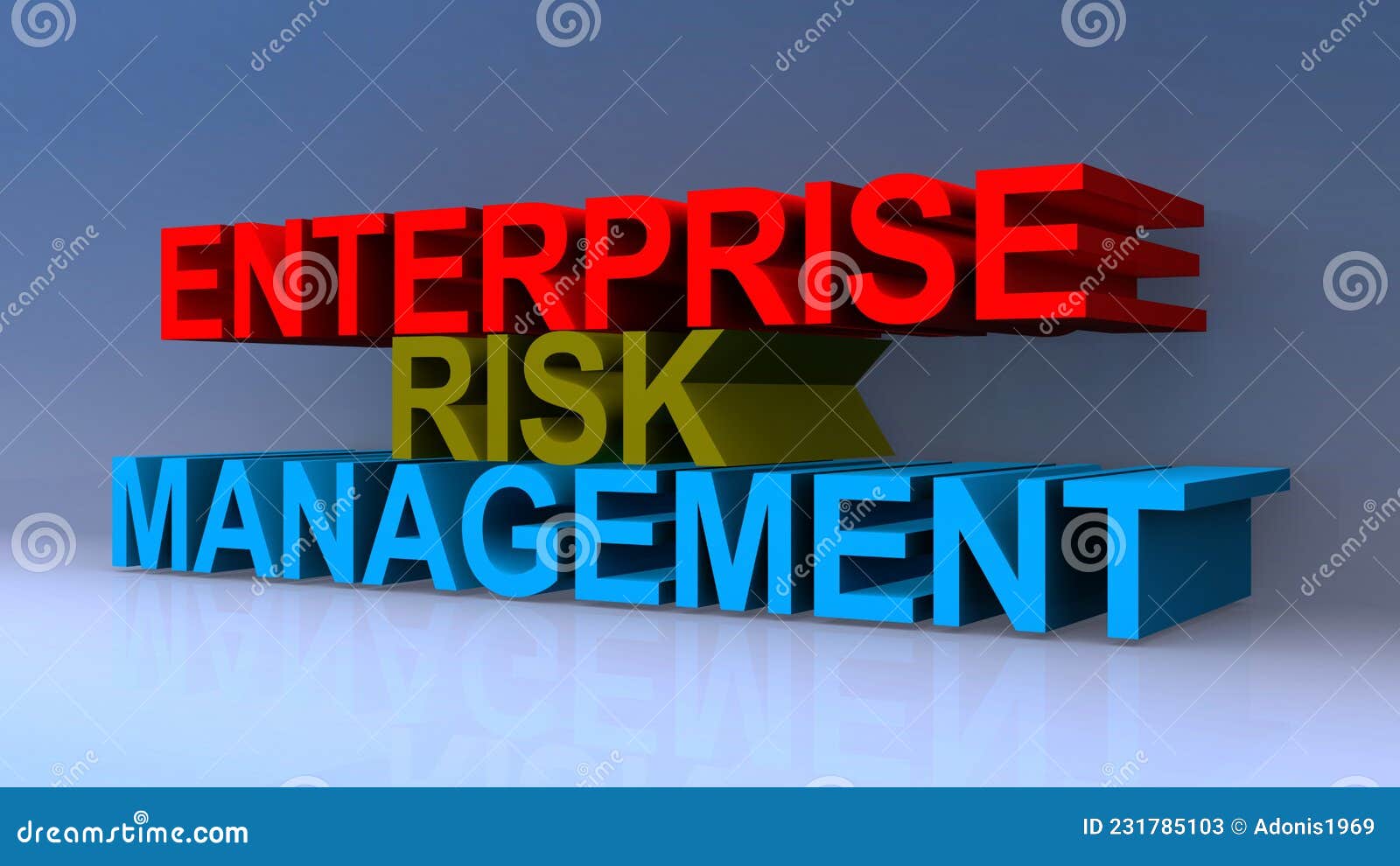 Enterprise Risk Management on Blue Stock Illustration - Illustration of ...