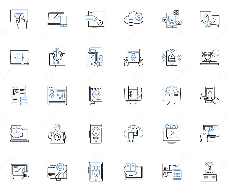 Enterprise Solution Line Icons Collection. Efficiency, Integration, Scalability, Customization ...