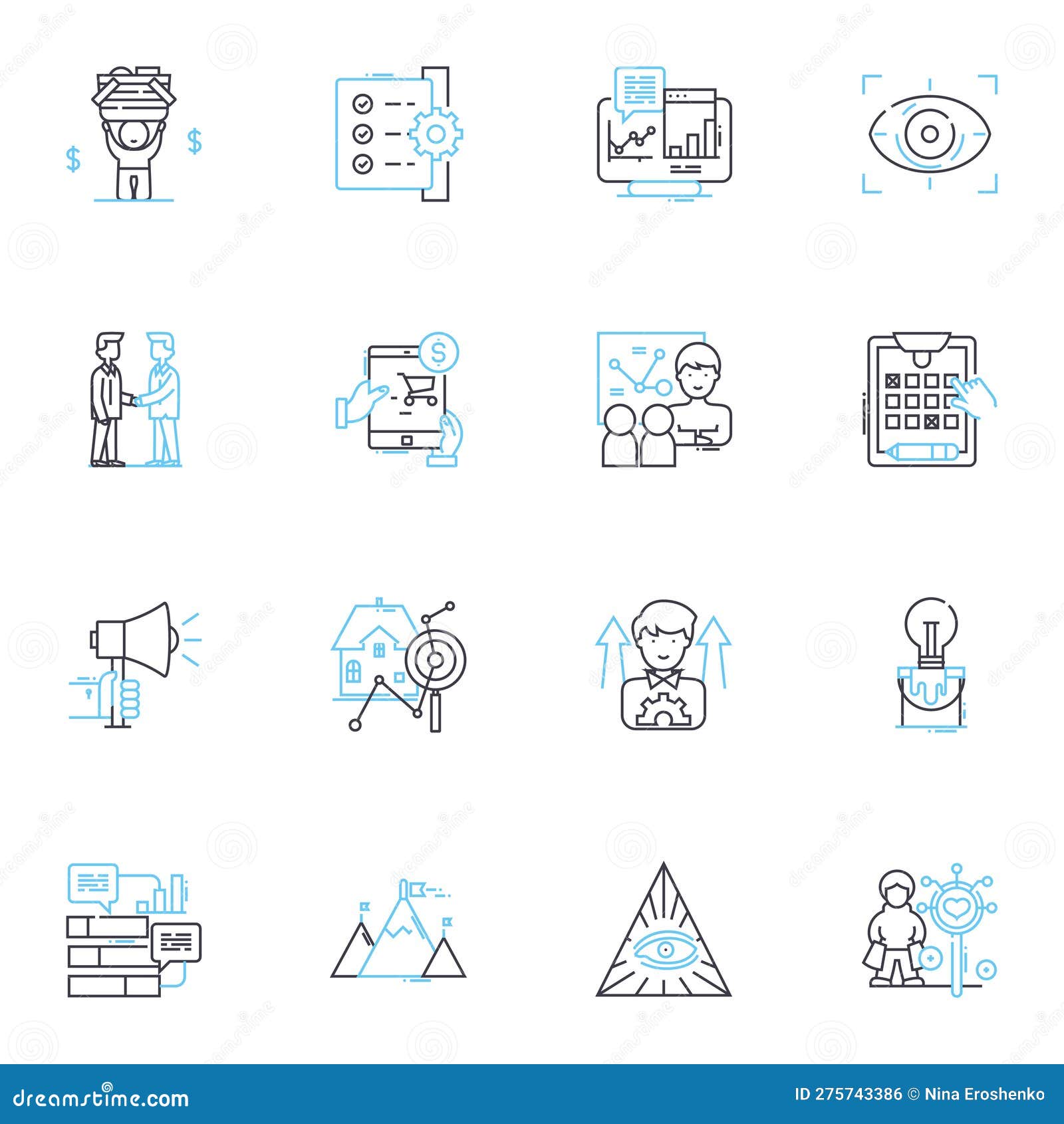 Enterprise Strategy Linear Icons Set. Growth, Innovation, Alignment ...