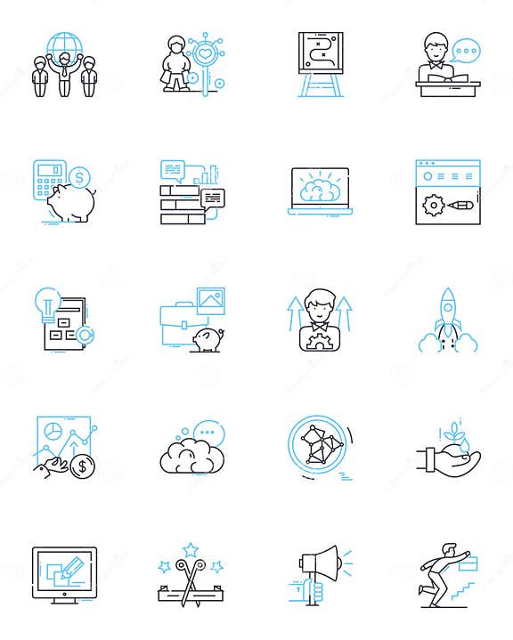 Enterprise Strategy Linear Icons Set. Growth, Innovation, Alignment ...