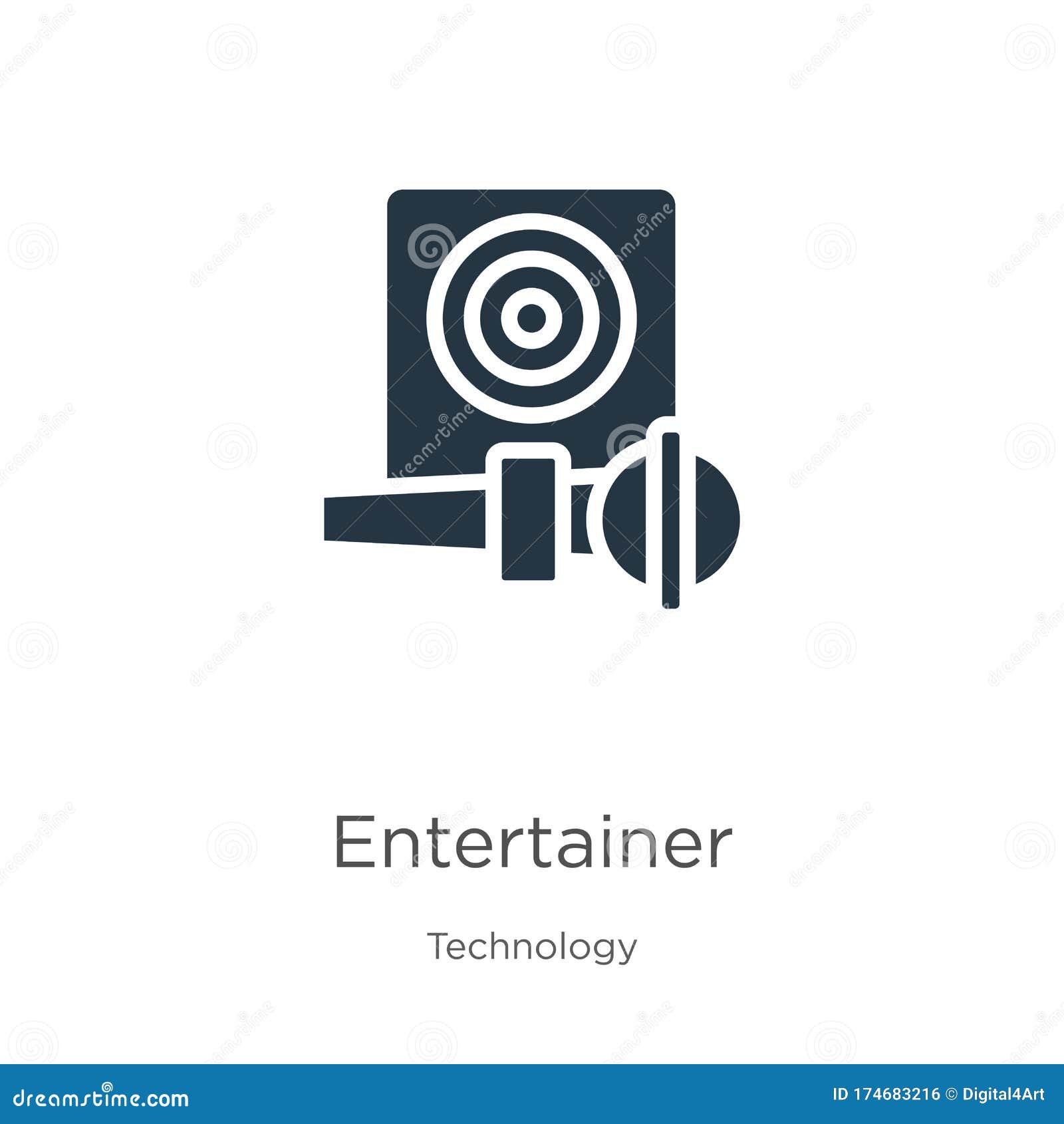 Entertainer Icon Vector. Trendy Flat Entertainer Icon from Technology ...