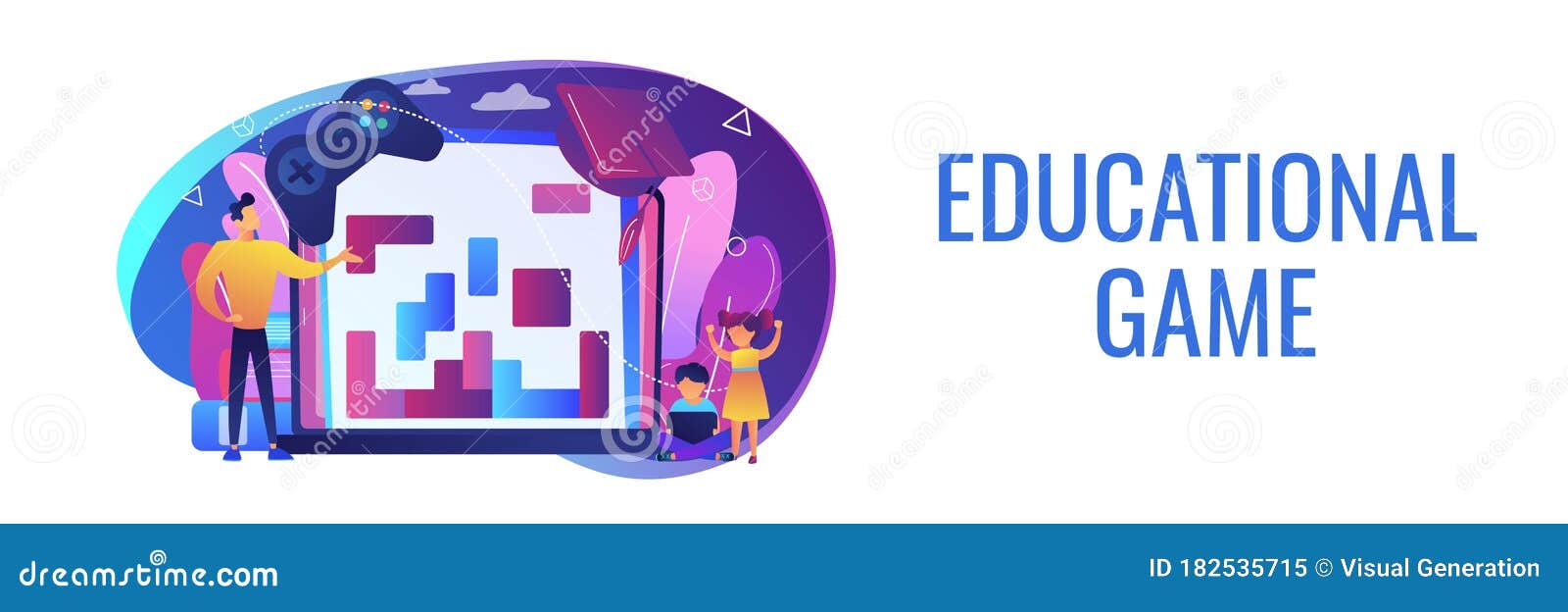 Educational Game Concept Banner Header Stock Vector - Illustration of ...