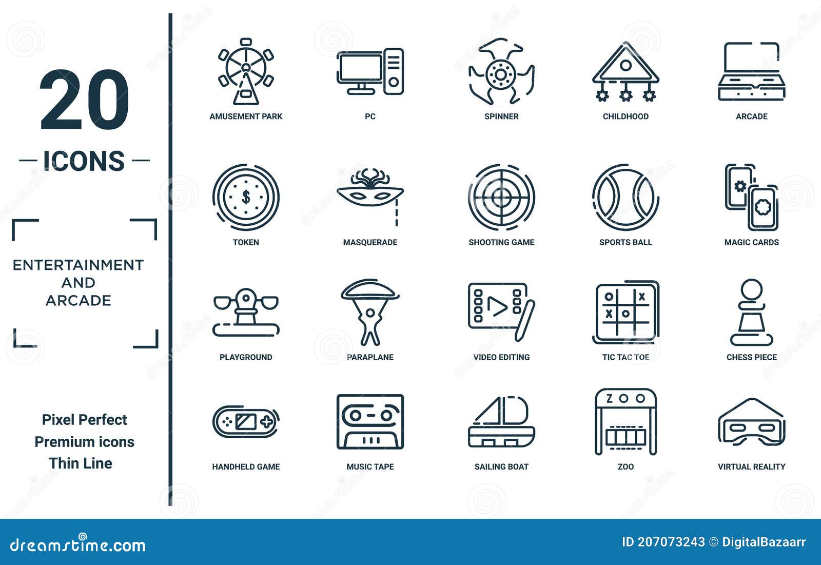 Entertainment.and.arcade Linear Icon Set Stock Vector - Illustration of ... Entertainment.and.arcade Linear Icon Set Stock Vector - Illustration of ...