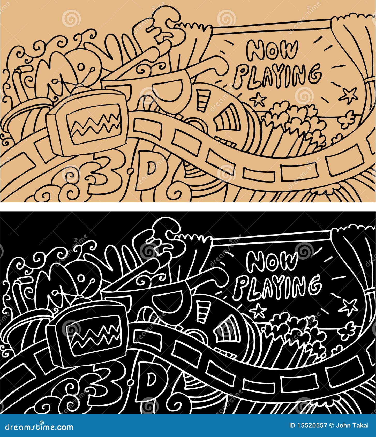 Entertainment Background Horizontal Cartoon Vector | CartoonDealer.com ...