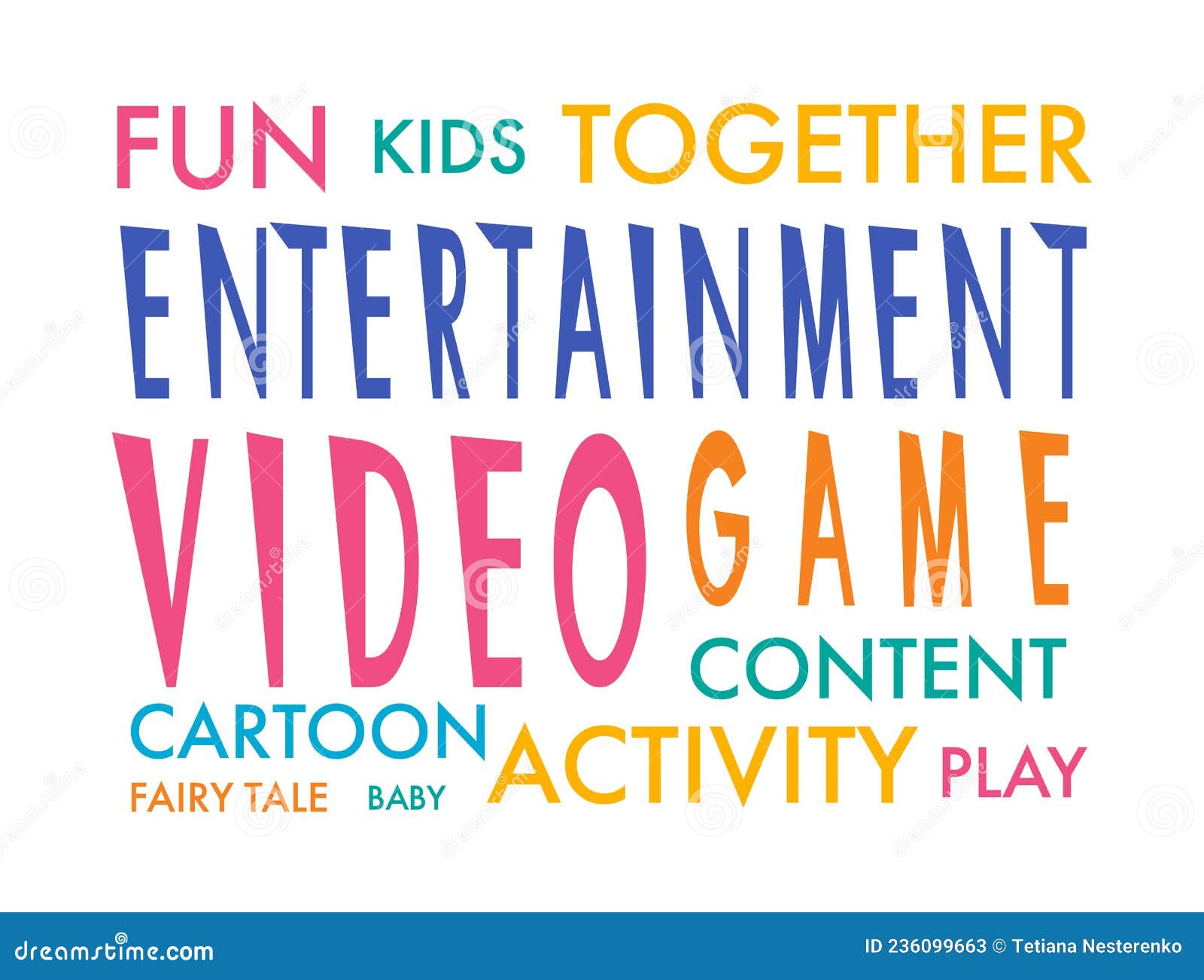 Entertainment Colorful Word Collage Stock Vector - Illustration of ...