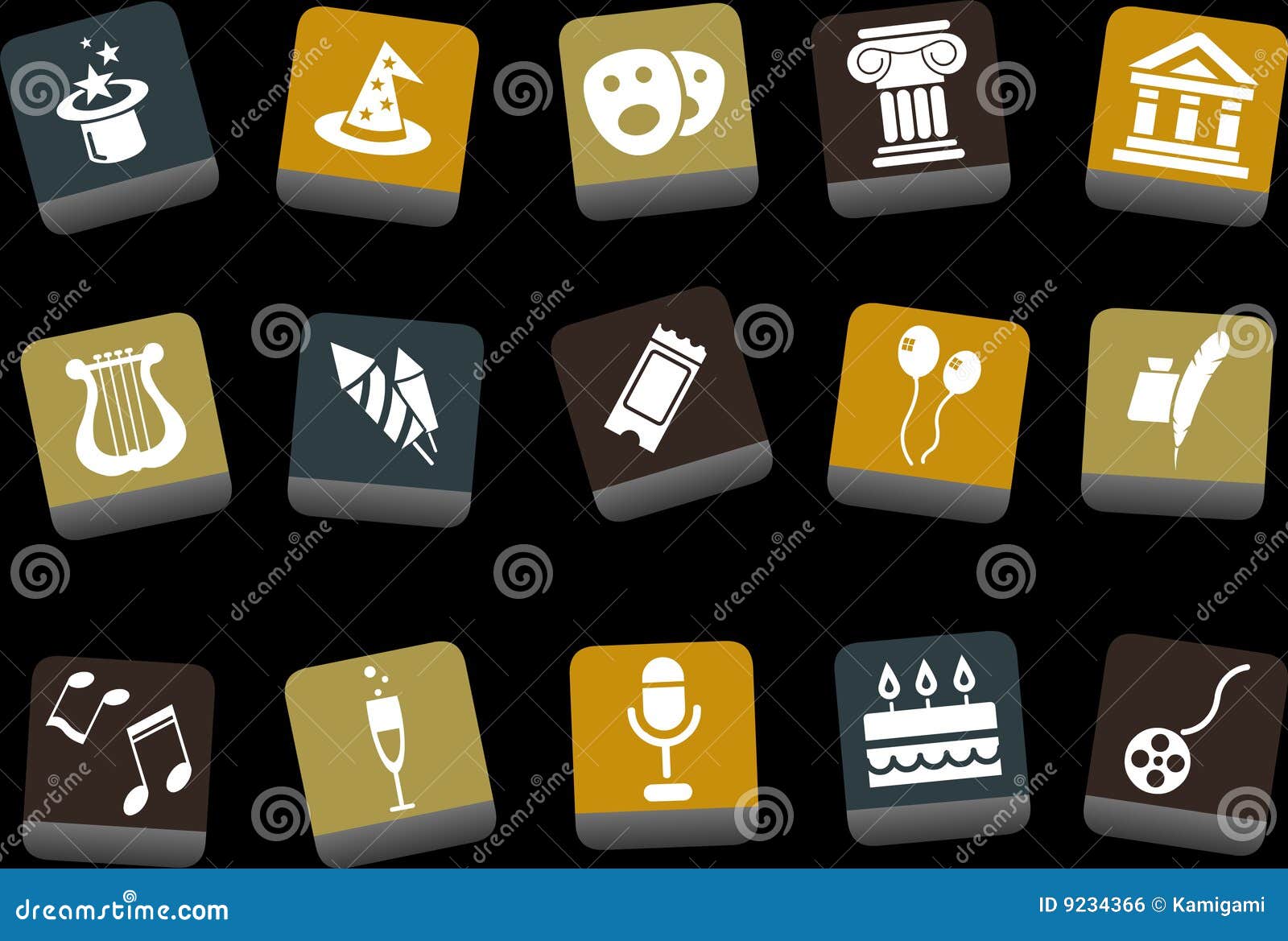 Entertainment Icon Set stock vector. Illustration of arpa - 9234366