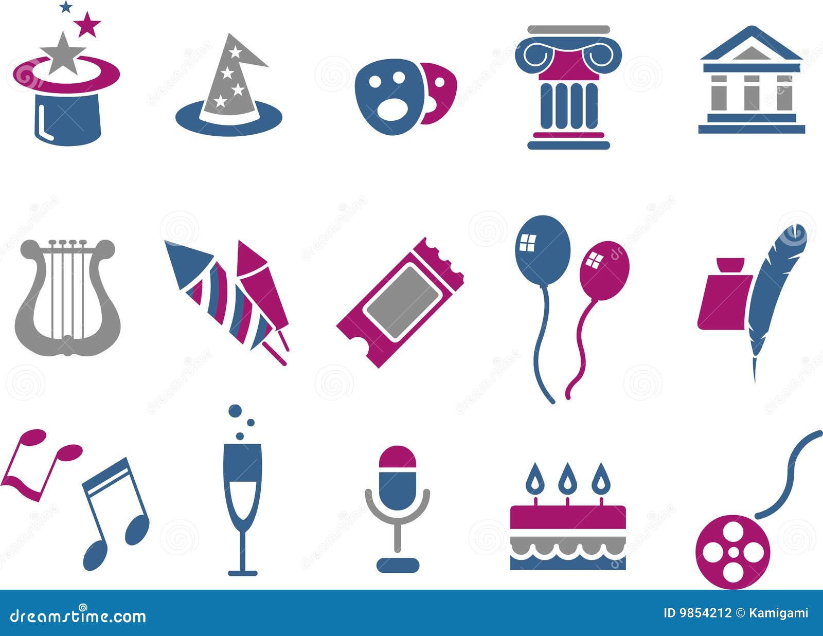 Entertainment Icon Set stock vector. Illustration of birthday - 9854212