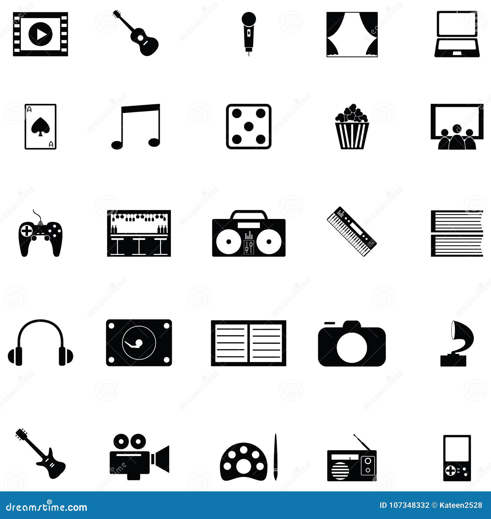 Entertainment icon set stock vector. Illustration of entertainment ...