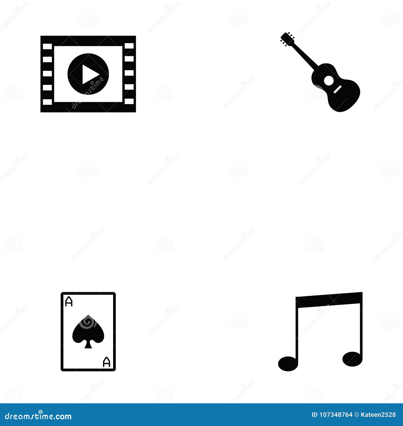 Entertainment icon set stock vector. Illustration of sign - 107348764