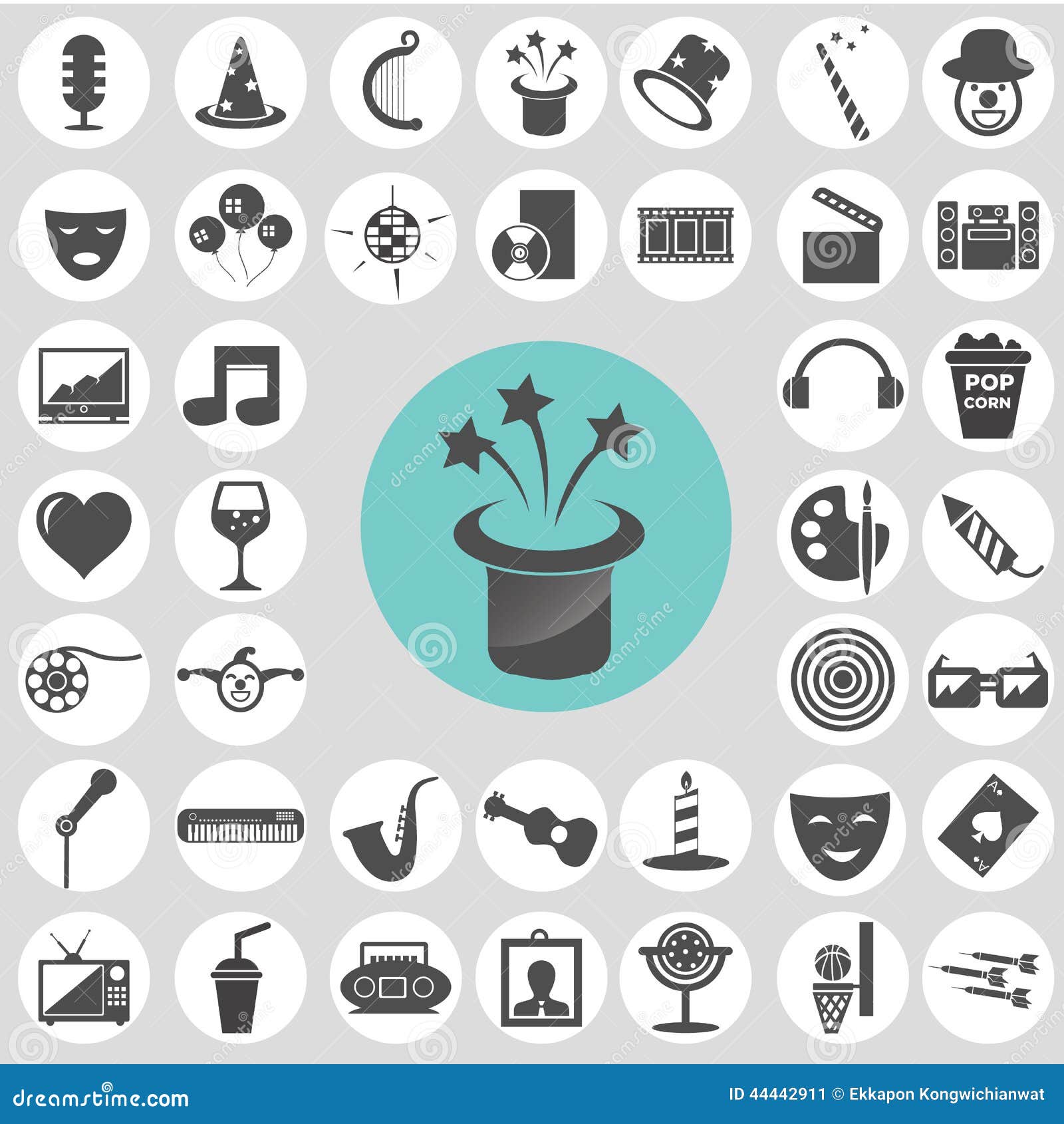 Entertainment icon set. stock illustration. Illustration of director ...