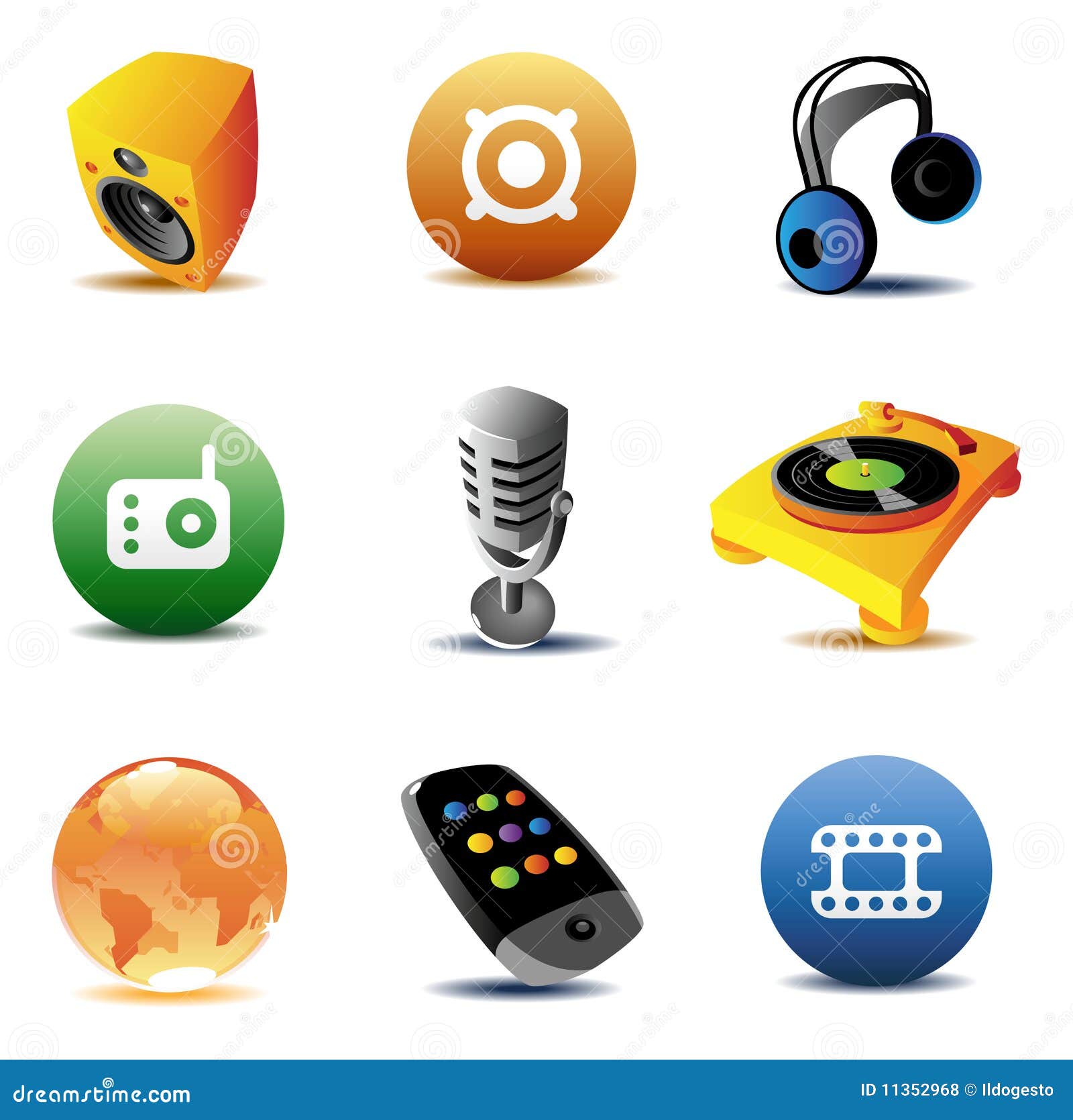 Entertainment icons stock vector. Illustration of movie - 11352968