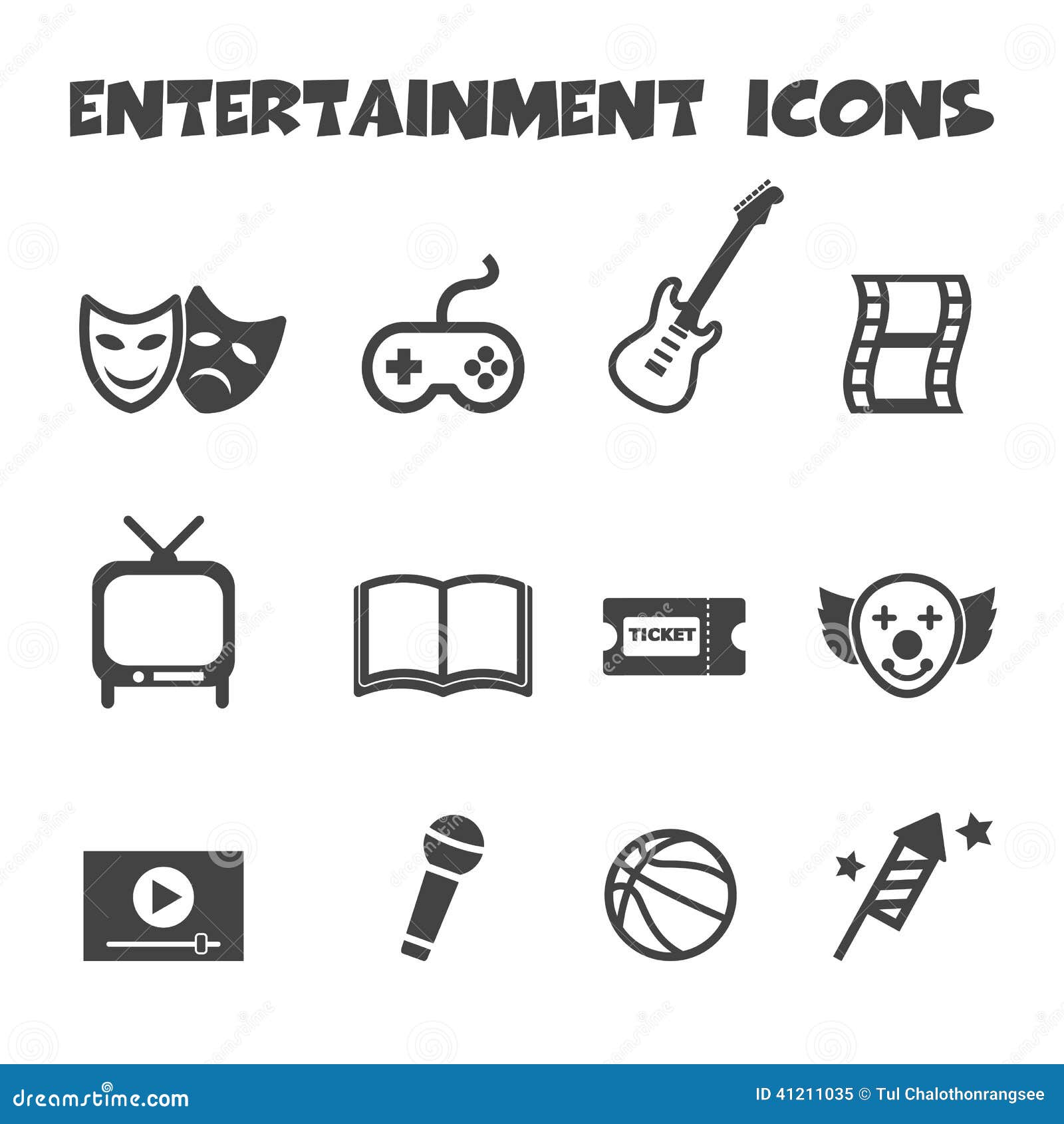 16 Entertainment Icons - Stickers - Symbols Stock Photography ...