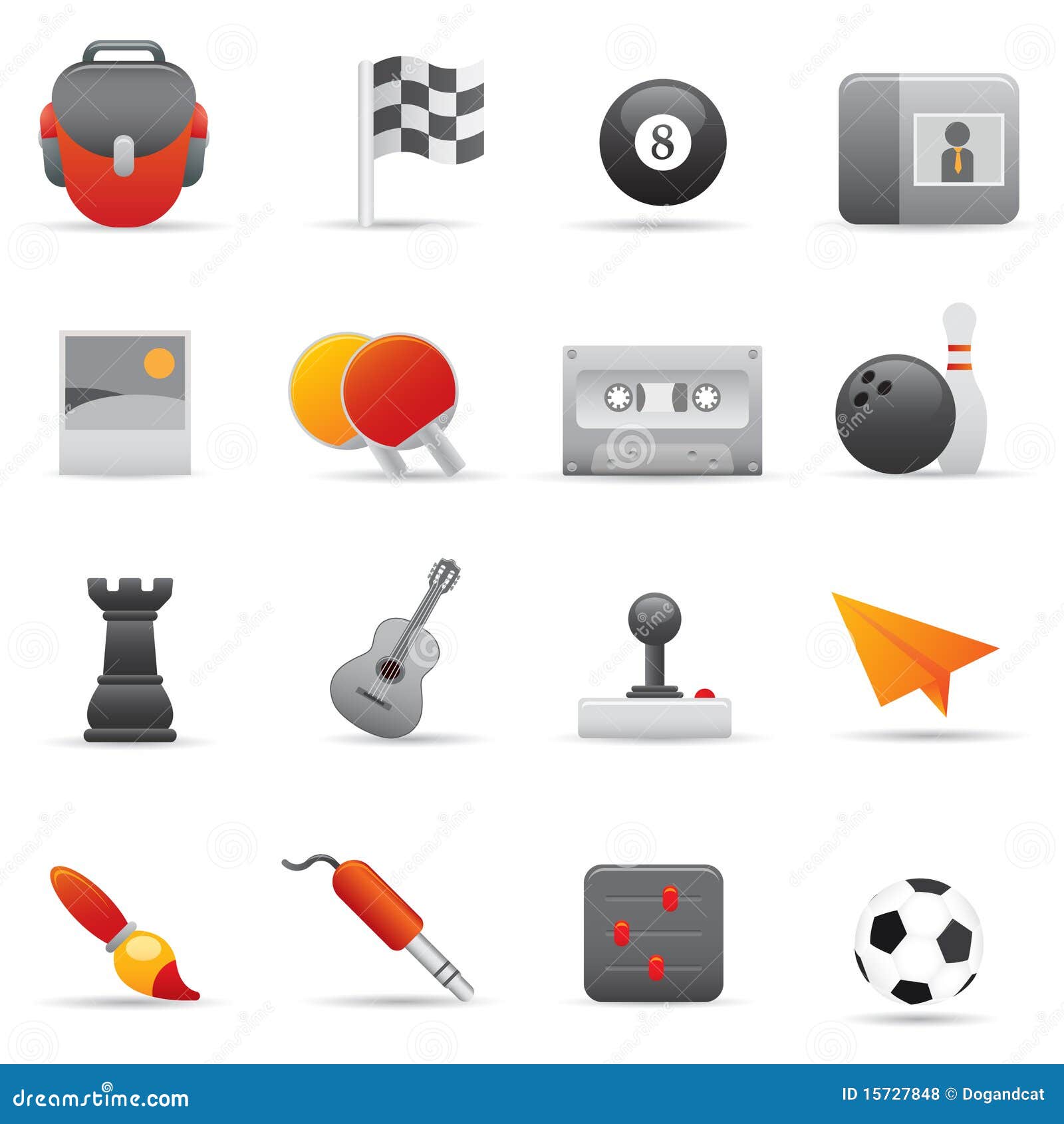 Entertainment Icons Set | Red Serie 01 Stock Vector - Illustration of ...