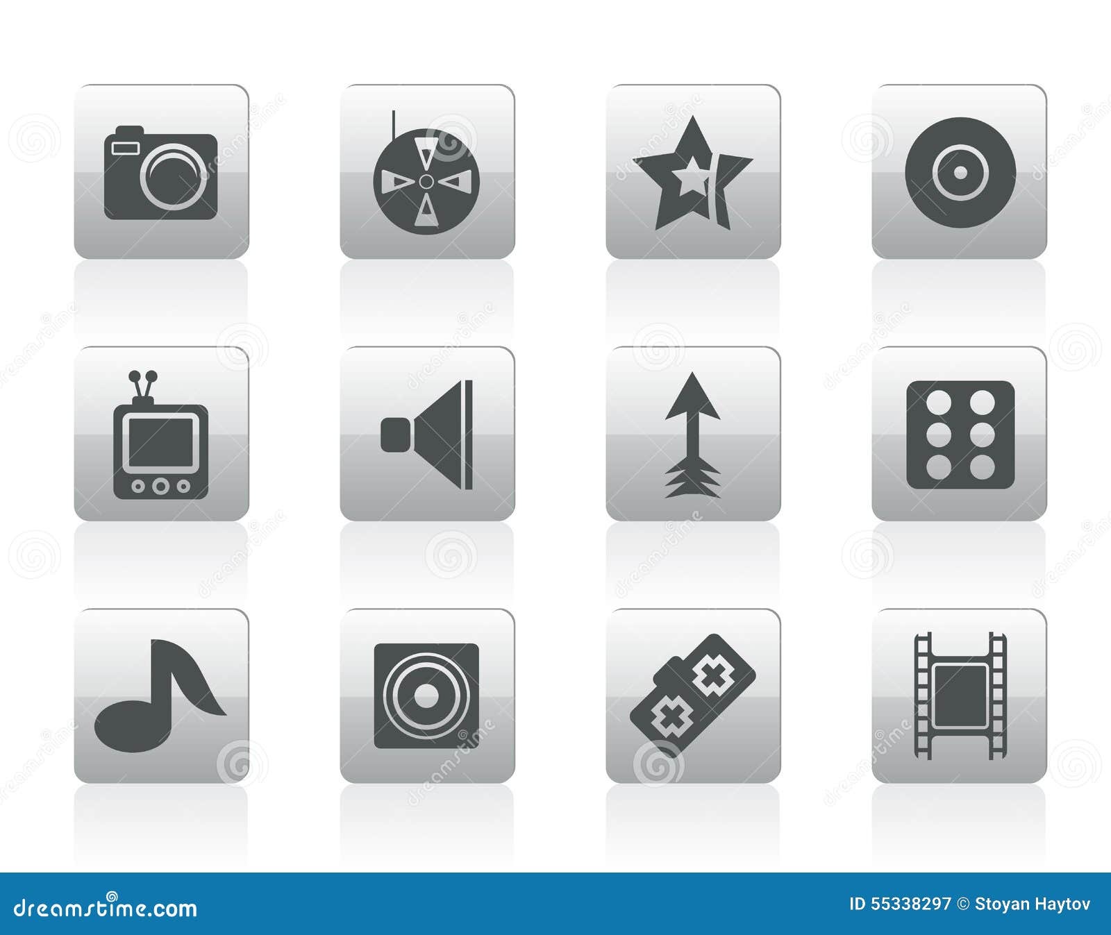 Entertainment Icons stock vector. Illustration of design - 55338297