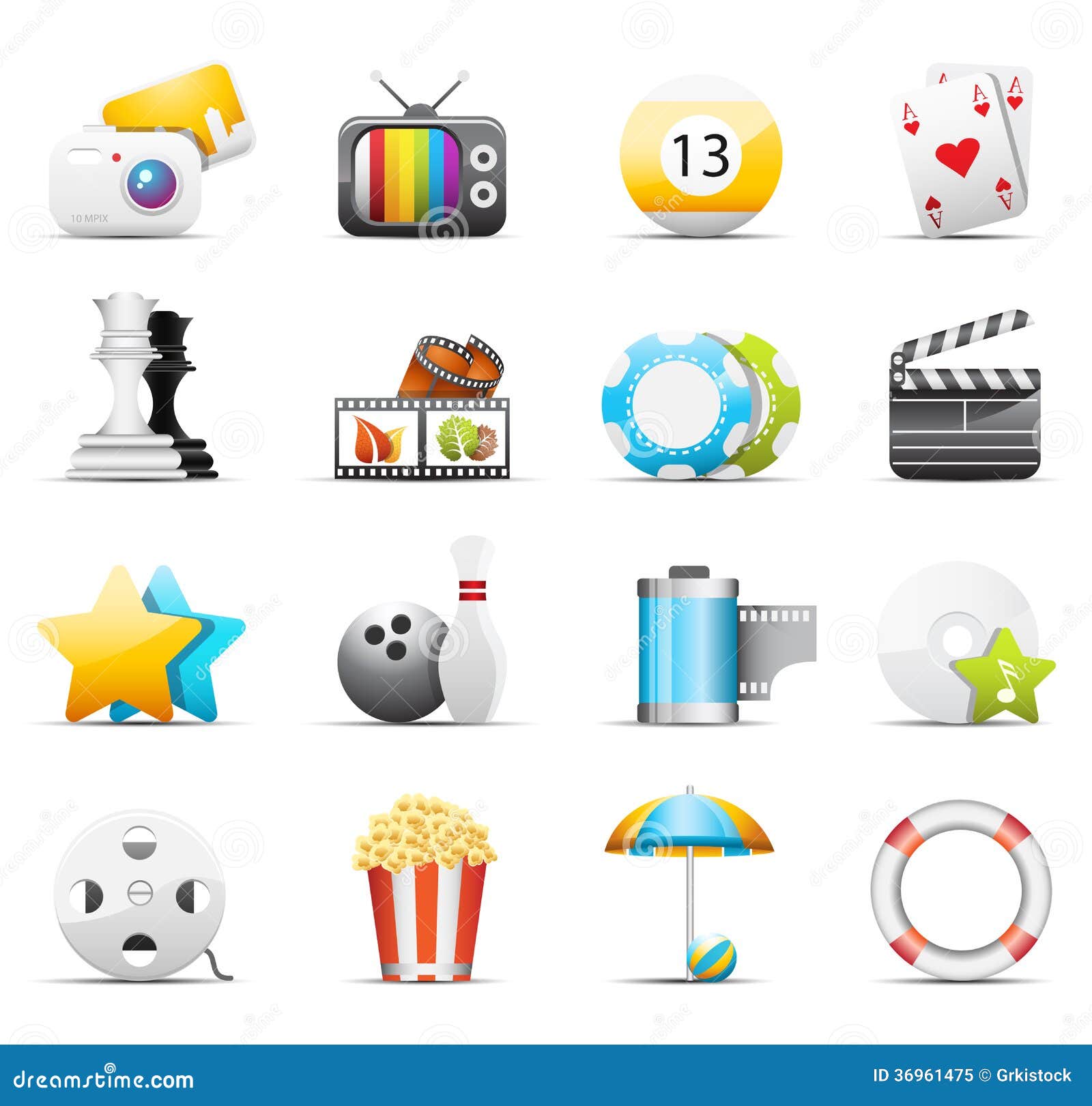 Entertainment icons stock vector. Illustration of icons - 36961475