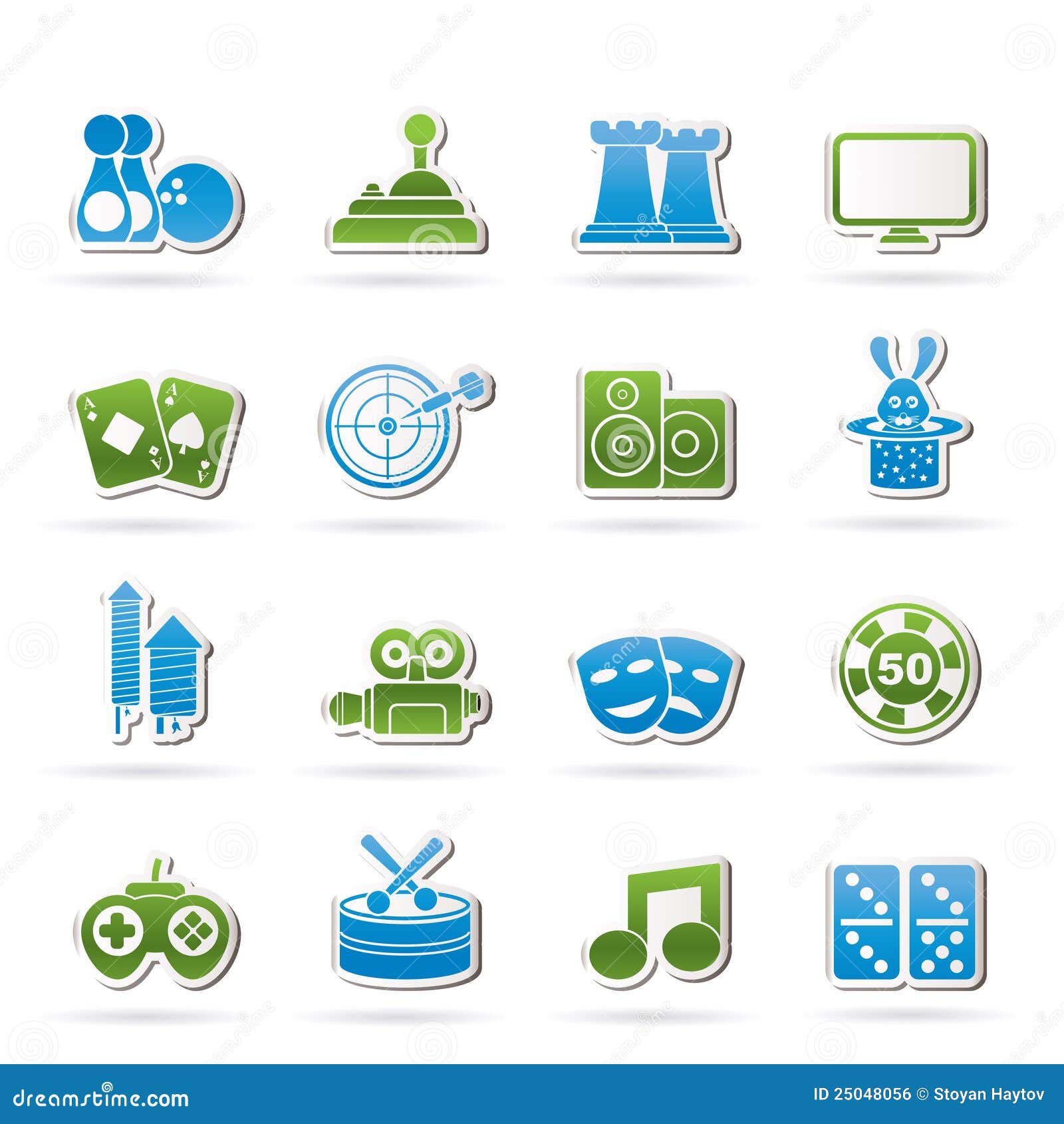 Entertainment Objects Icons Stock Vector - Illustration of icons, film ...