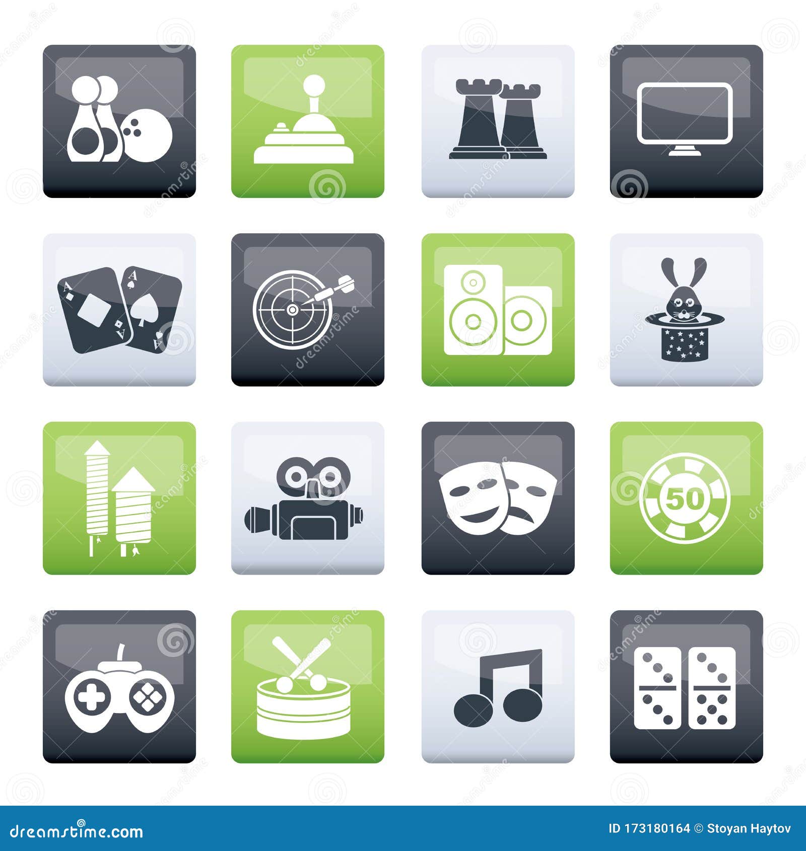 Entertainment Objects Icons Stock Vector - Illustration of computer ...