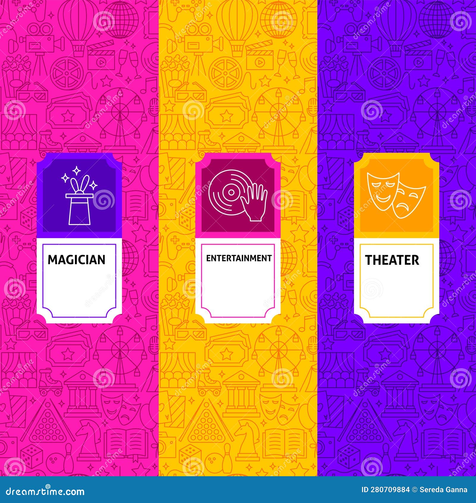 Entertainment Package Labels Stock Vector - Illustration of movie ...