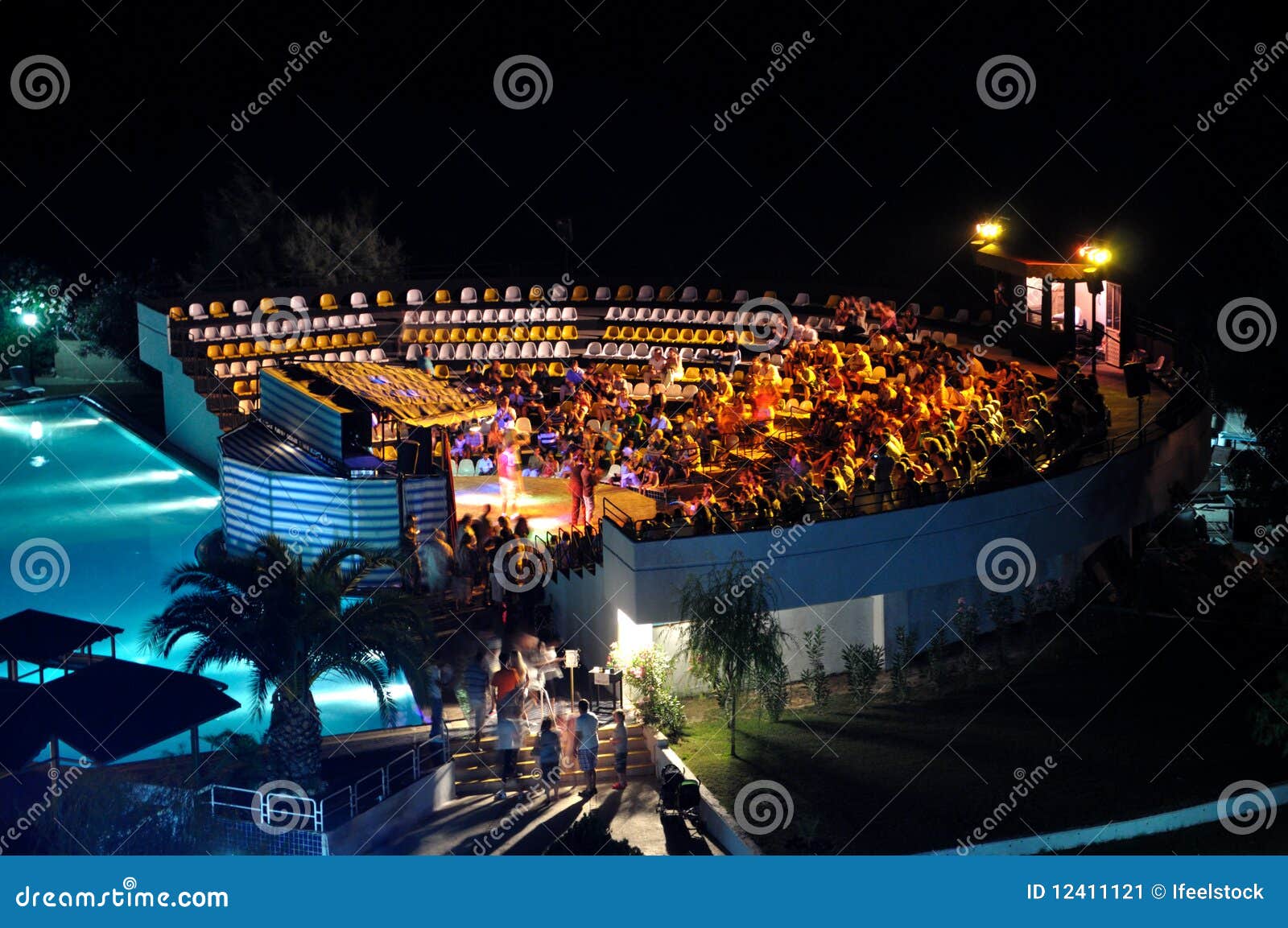 Entertainment in Rich Hotel during Night Stock Image - Image of cold ...