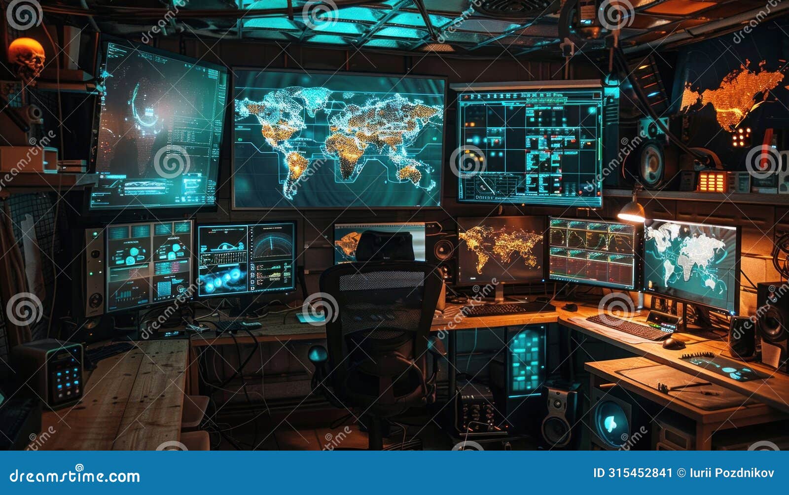 Monitors And World Map Stock Photography | CartoonDealer.com #3103022