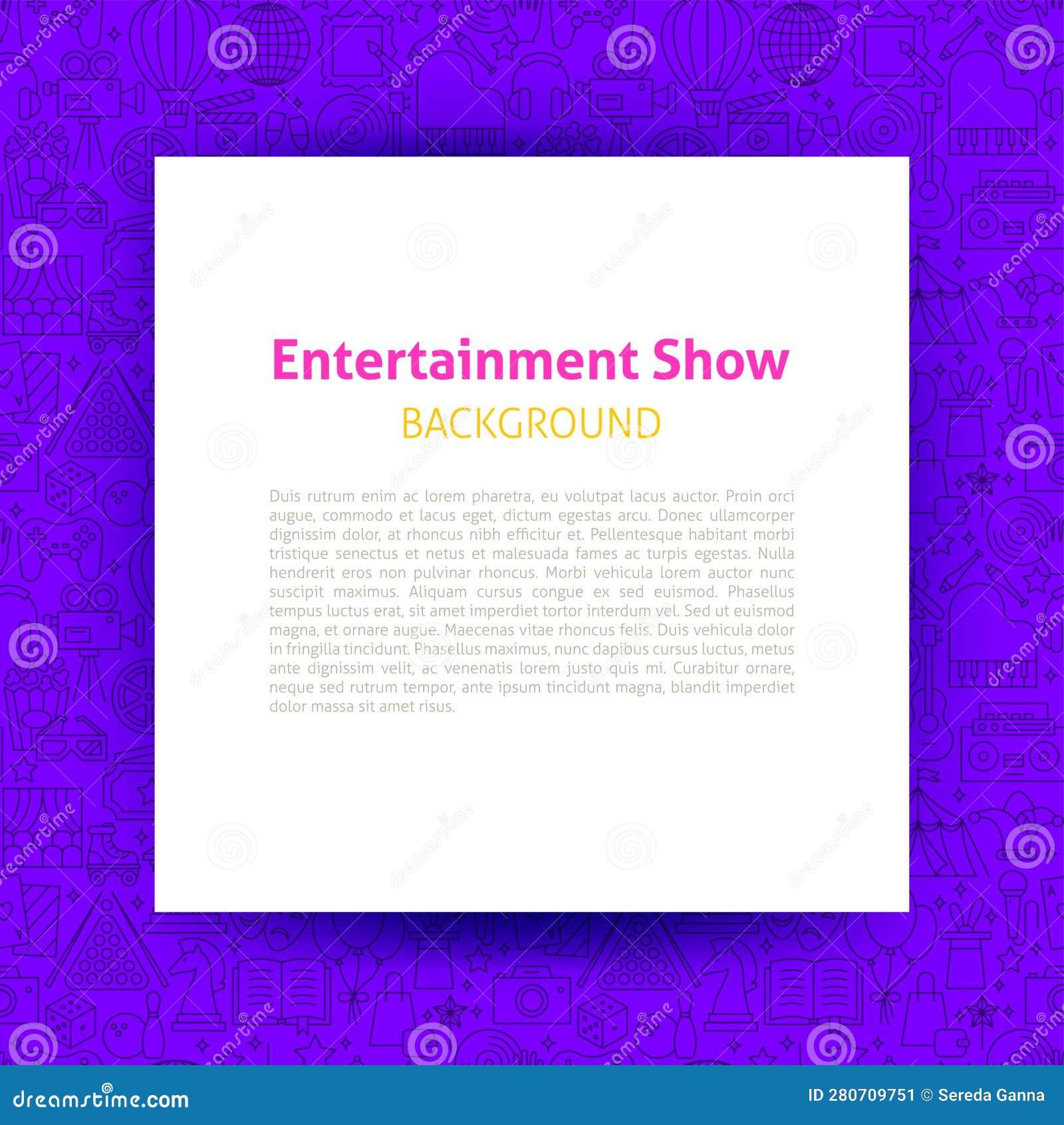 Entertainment Show Paper Template Stock Vector - Illustration of cinema ...