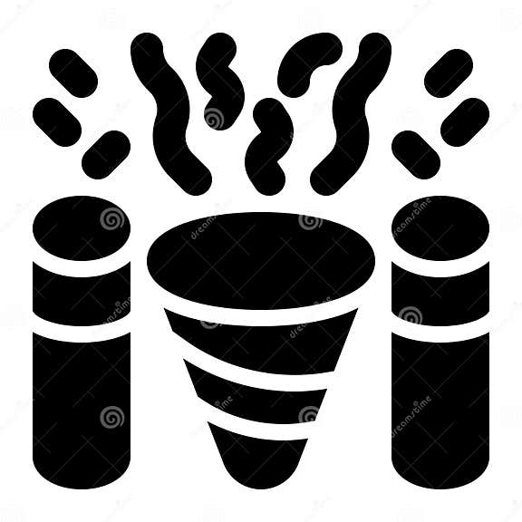 Confetti, Party, Popper Glyph Solid Icon Stock Illustration ...