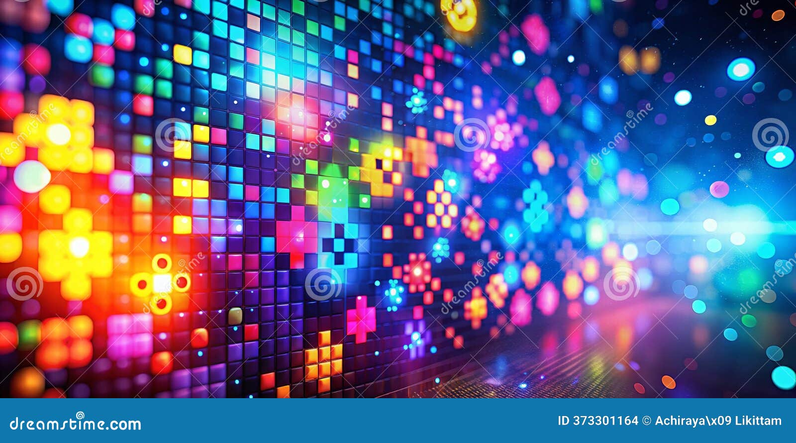 Intricate Pixel Art With Vibrant Rainbow Colors Stock Image ...