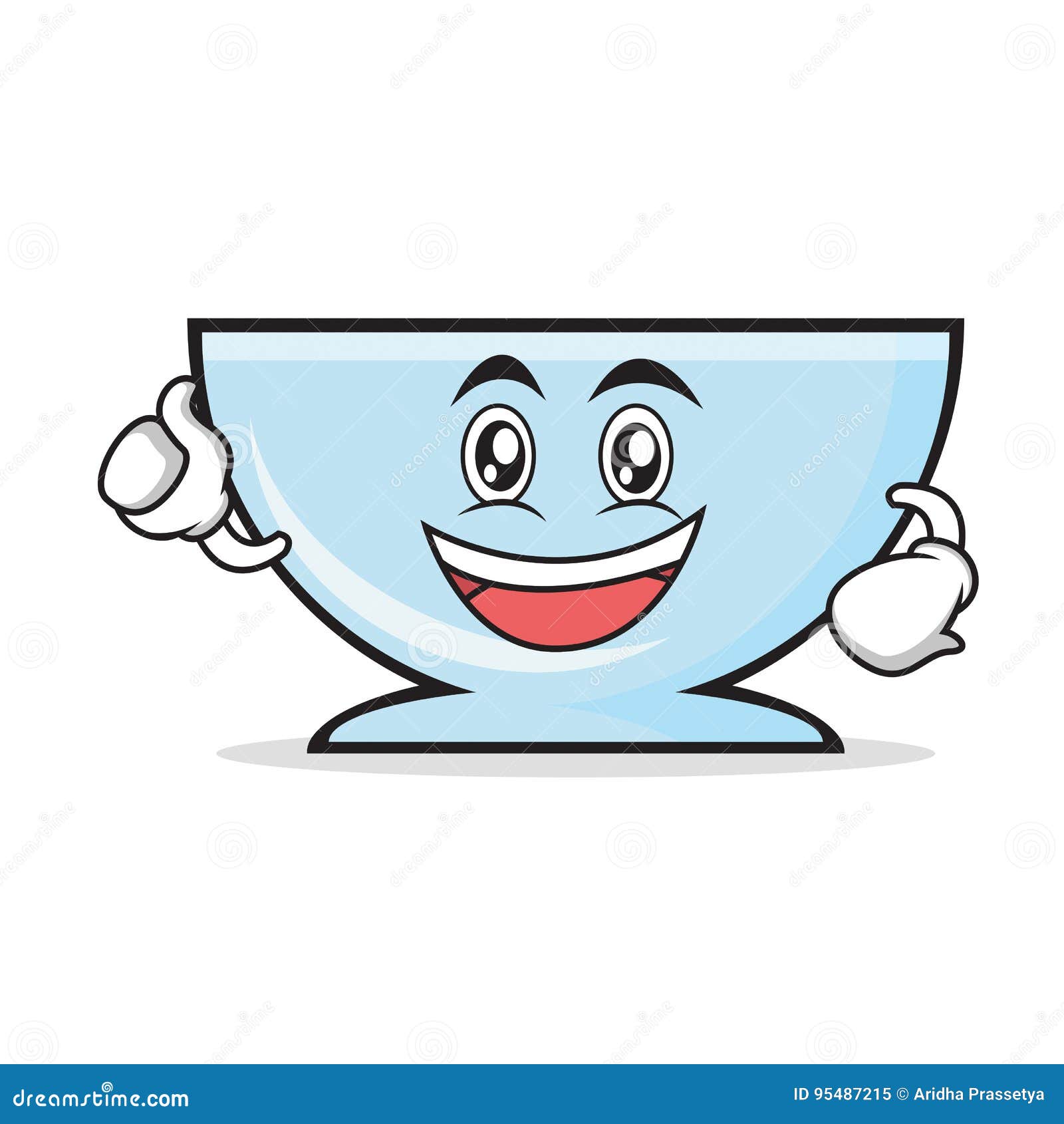 Enthusiastic Bowl Character Cartoon Style Stock Vector - Illustration ...