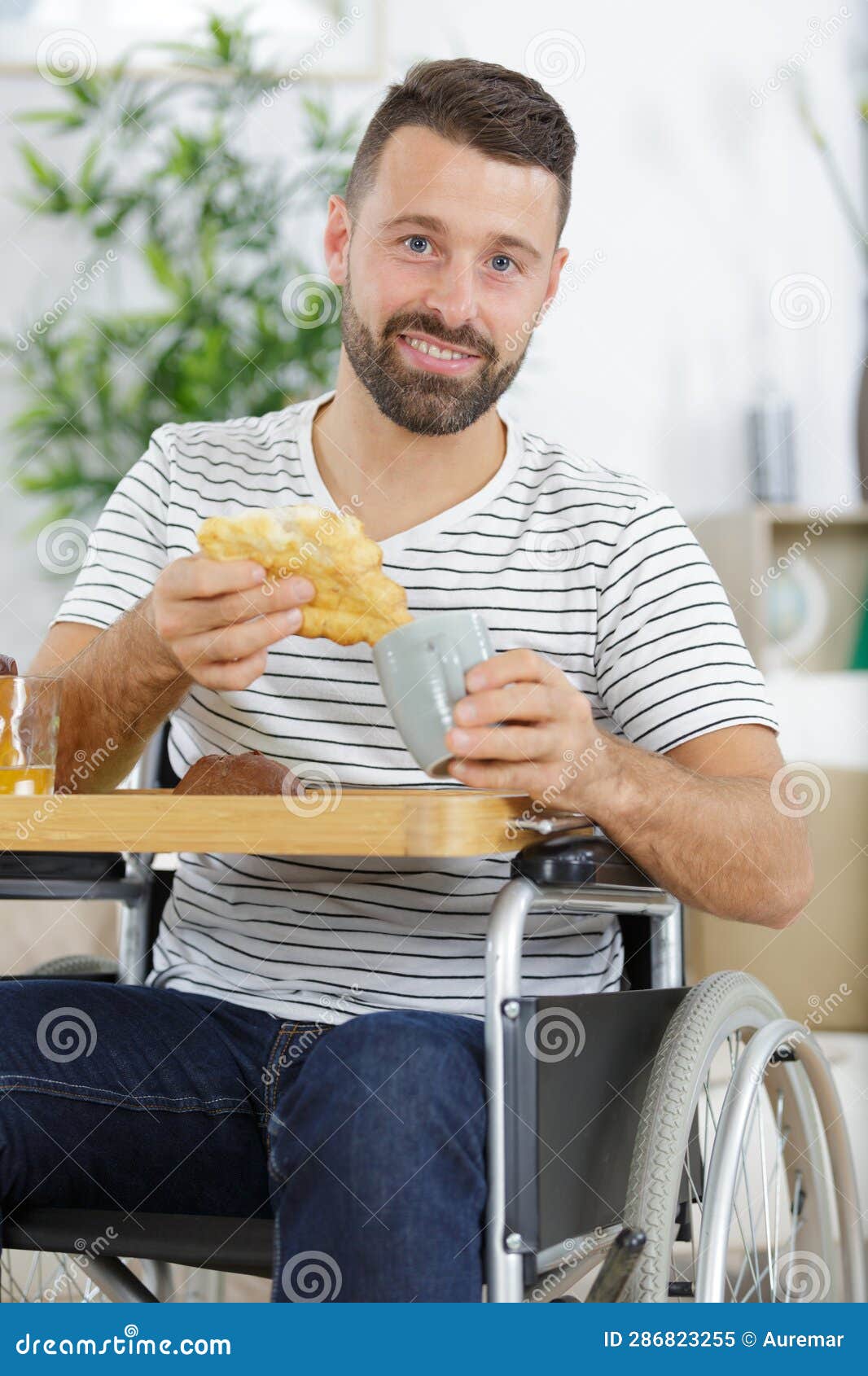 Enthusiastic Disabled Man Having Great Morning Stock Image - Image of ...