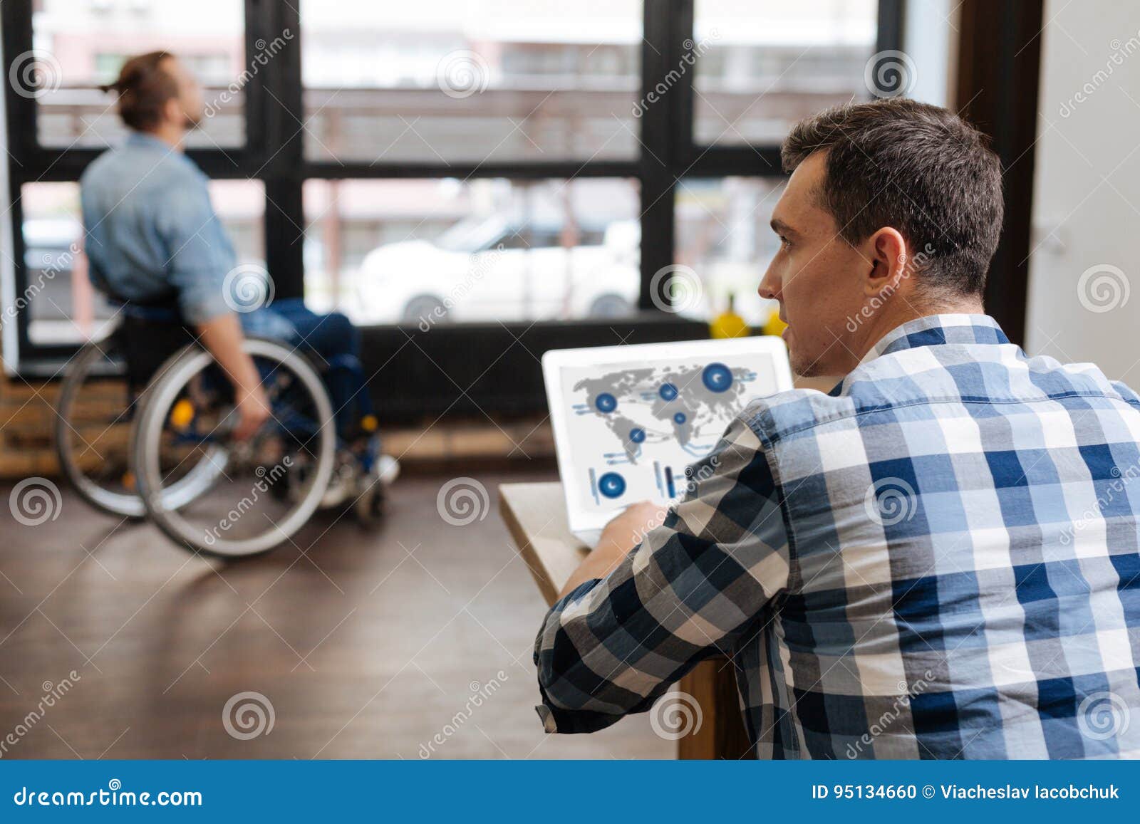 Enthusiastic Industrious Man Working in the Office Stock Photo - Image ...