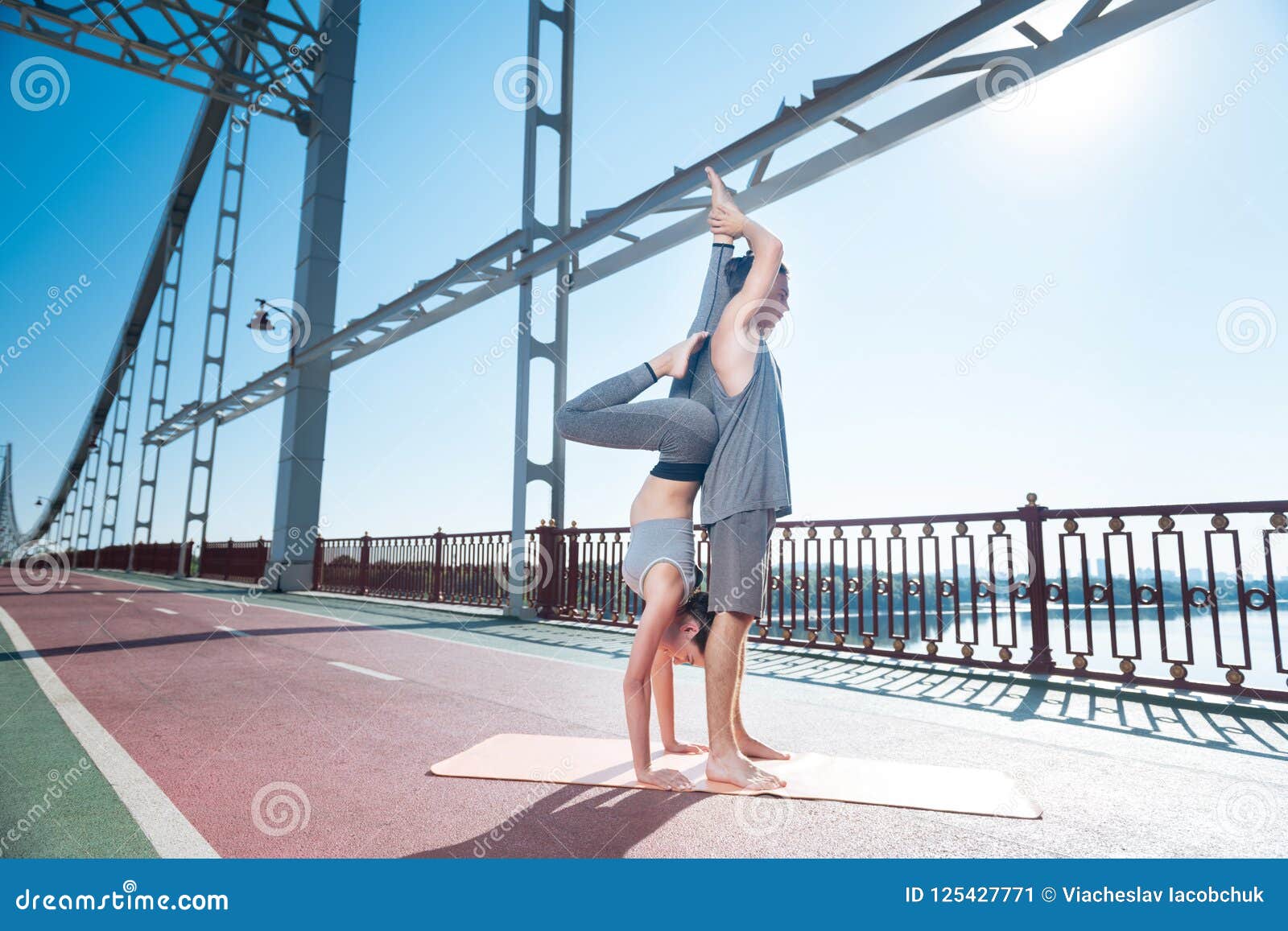 Enthusiastic Man and Woman Getting into Asanas Stock Image - Image of ... Enthusiastic Man and Woman Getting into Asanas Stock Image - Image of ...