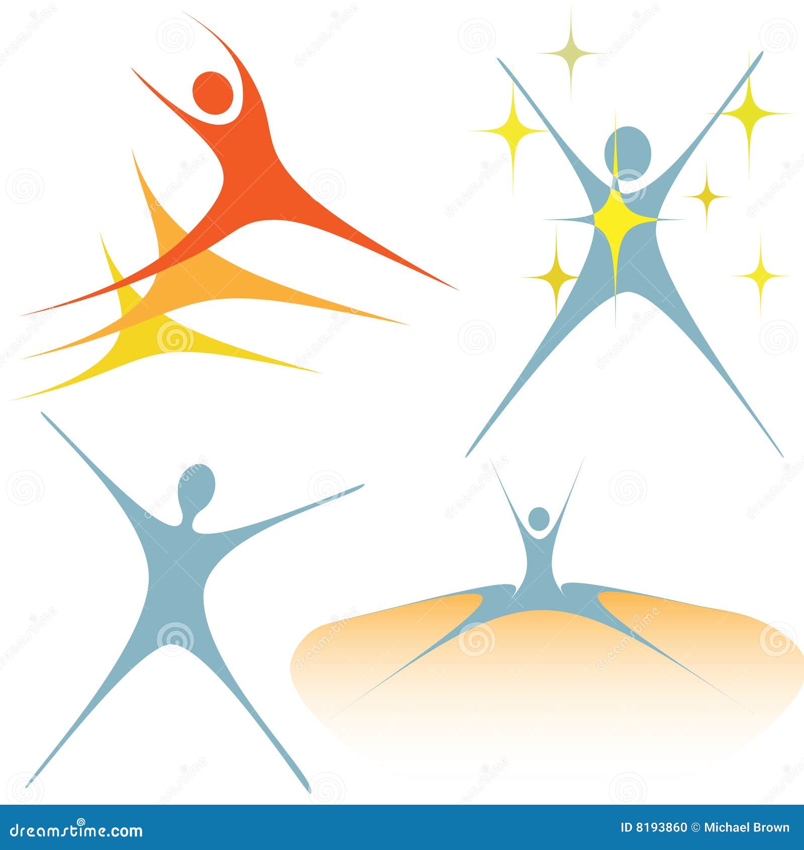 Enthusiastic Swoosh People As Set of Symbols Stock Vector ...