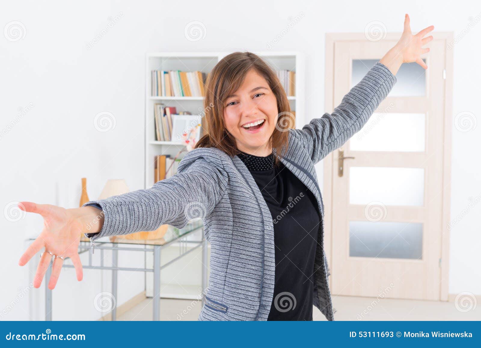 Enthusiastic woman stock image. Image of excited, positive - 53111693