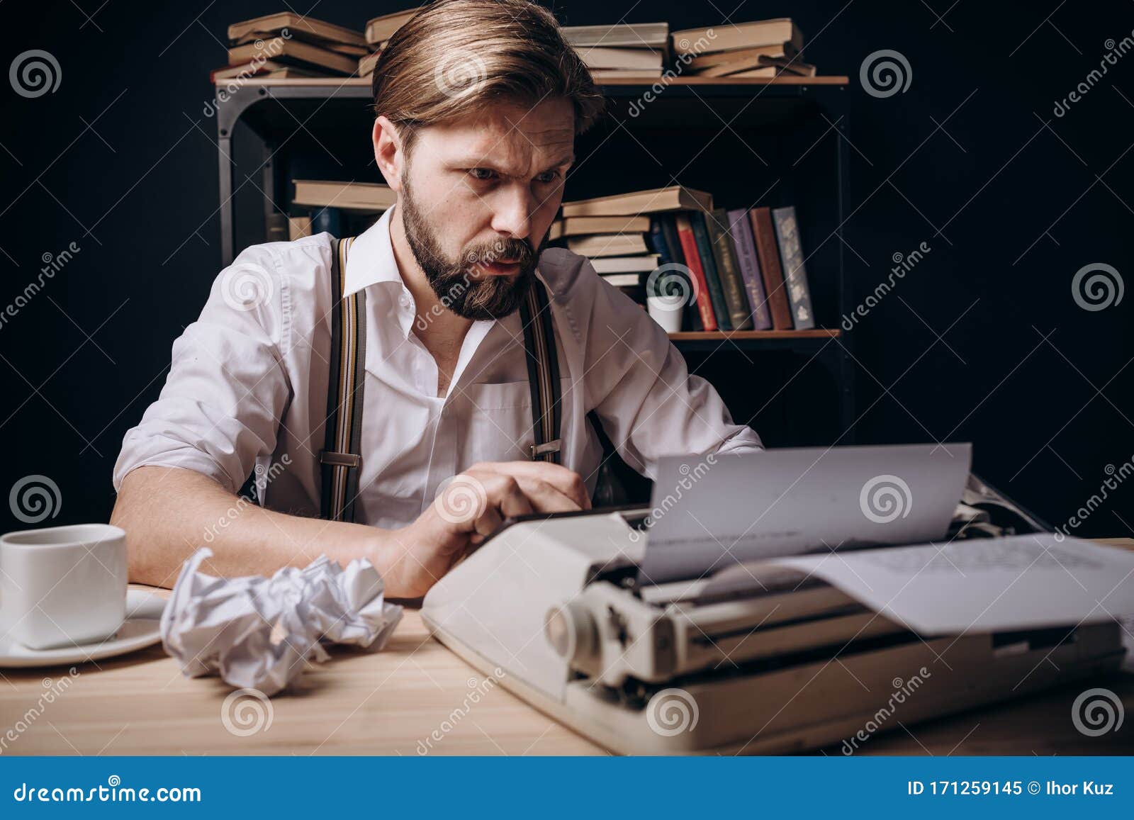 A Enthusiastic Young Author Typing His Work Stock Image - Image of ...