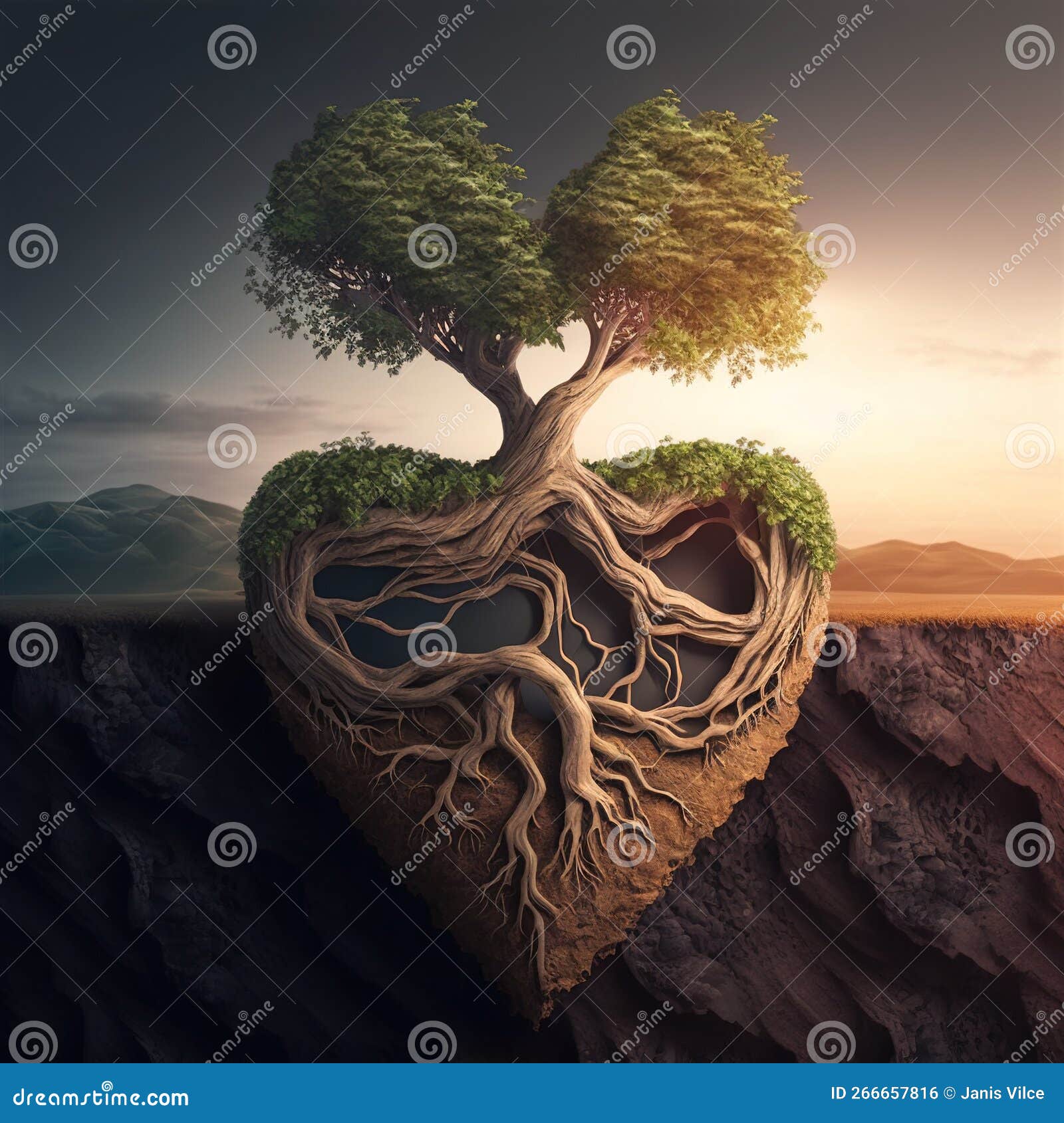 Entined roots AI Generated stock illustration. Illustration of heart ...