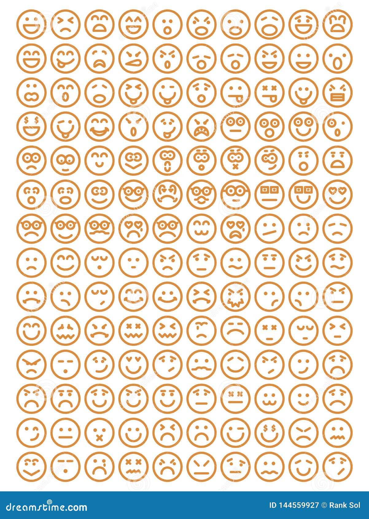 Emoticon and Emoji Isolated Vector Icons Pack that Can Be Easily ...