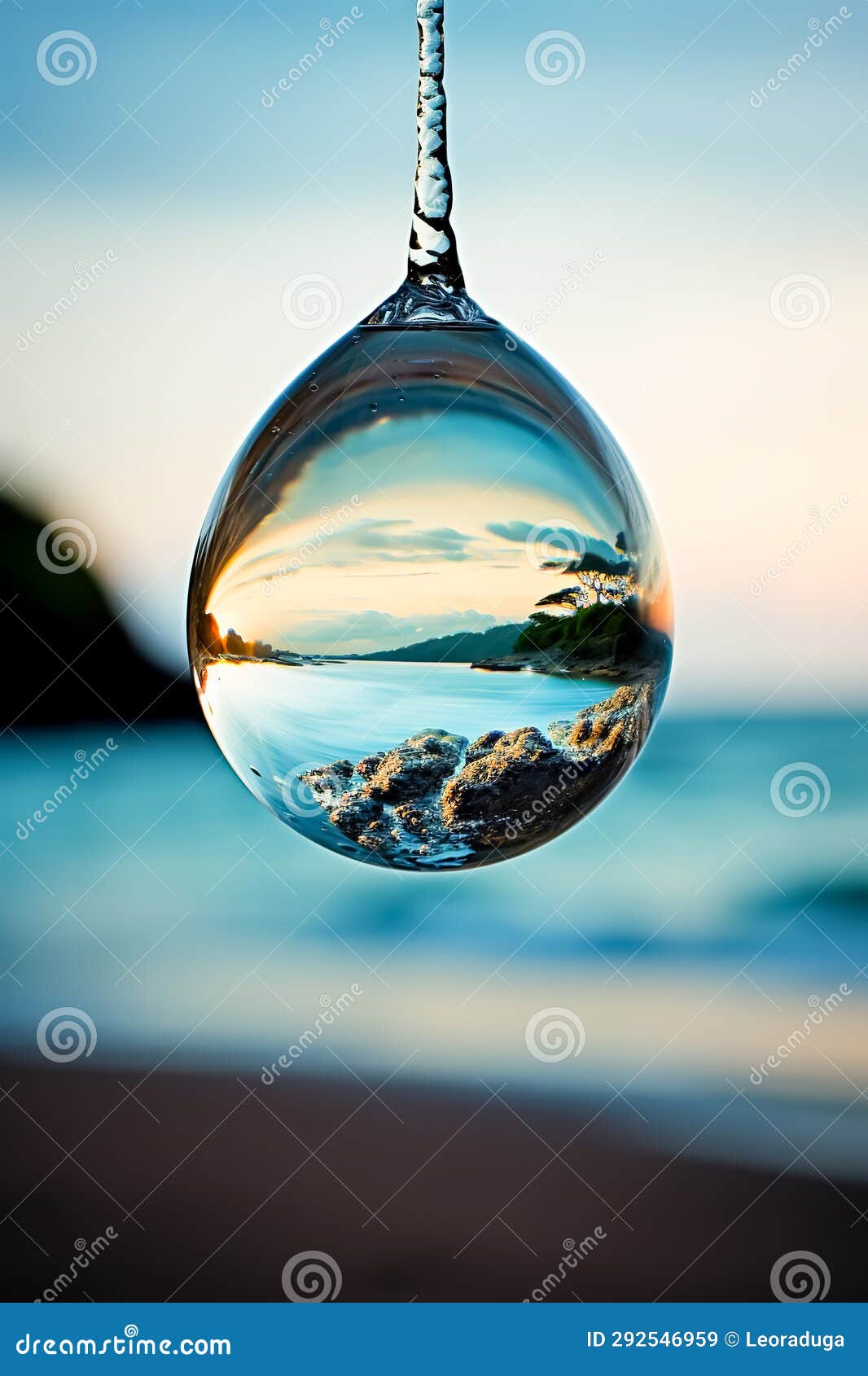 The Entire World in a Drop. Concept Stock Illustration - Illustration ...