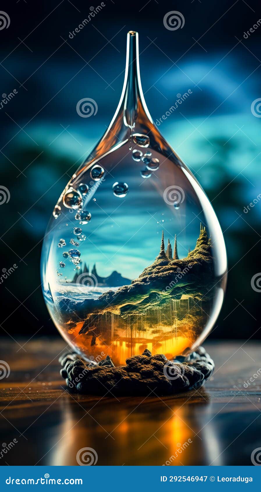 The Entire World in a Drop. Concept Stock Illustration - Illustration ...