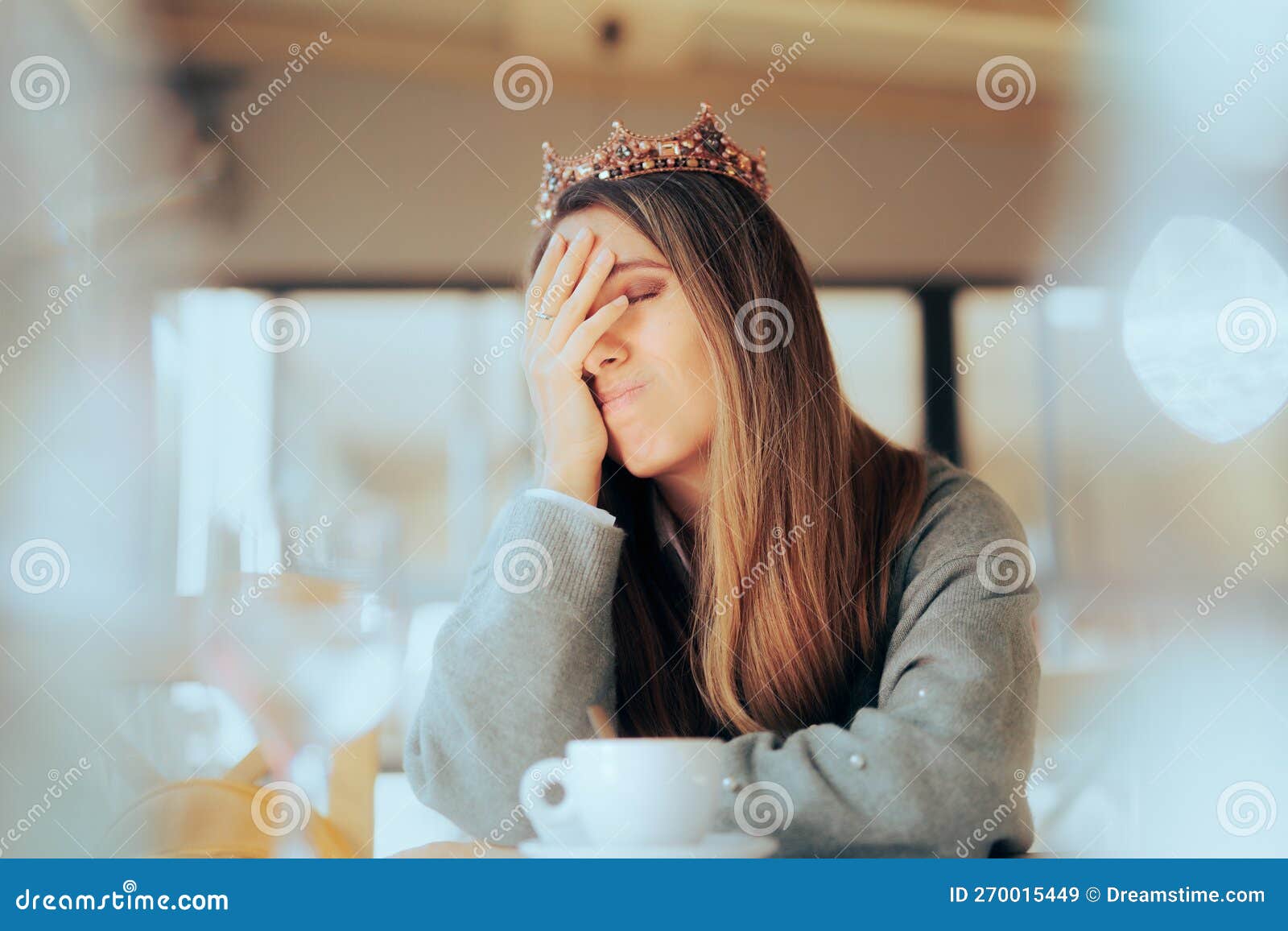 Sad Queen Doing a Face Palm Gesture of Despair Stock Image - Image of ...