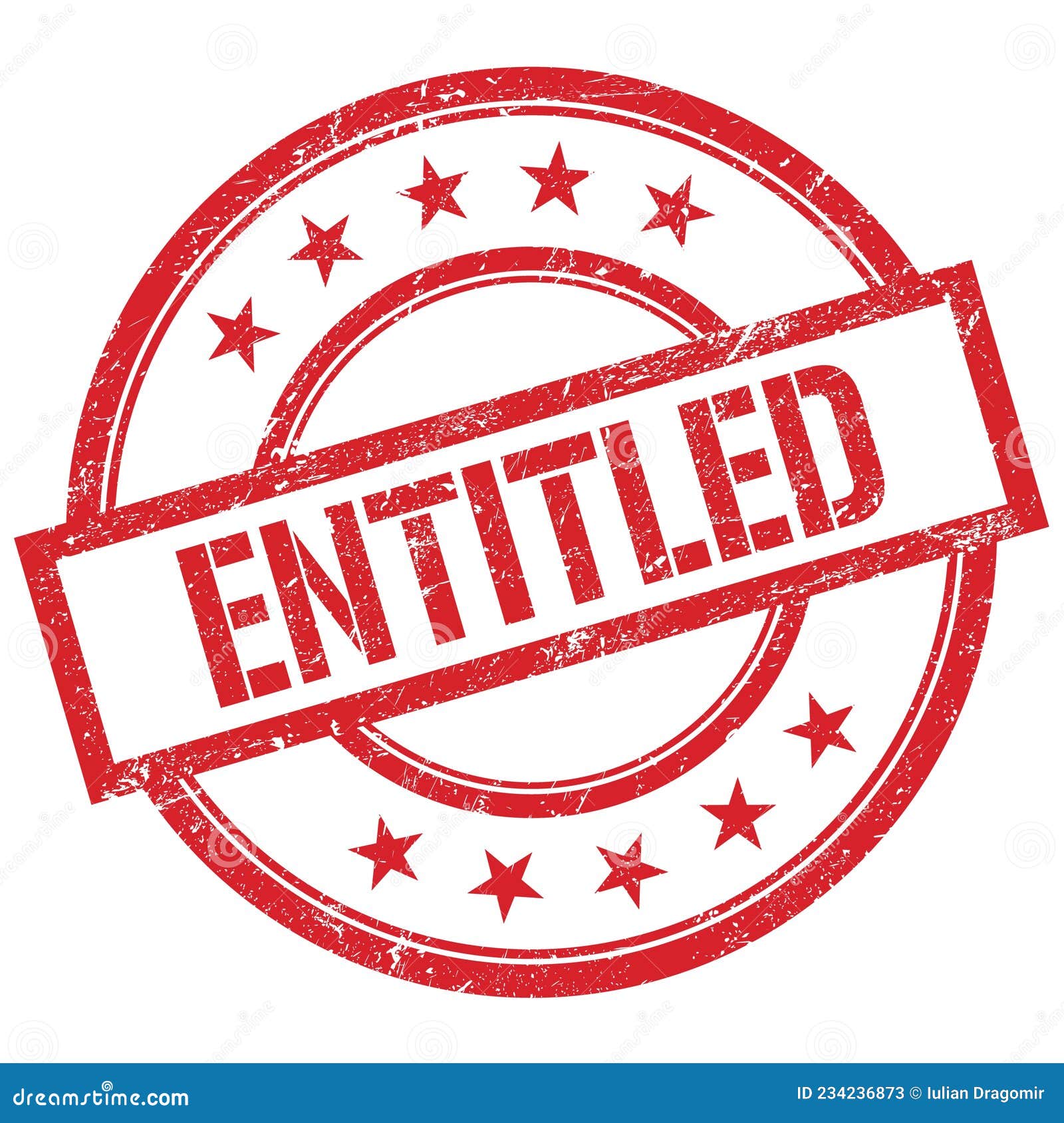 ENTITLED Text Written on Red Vintage Stamp Stock Illustration ...